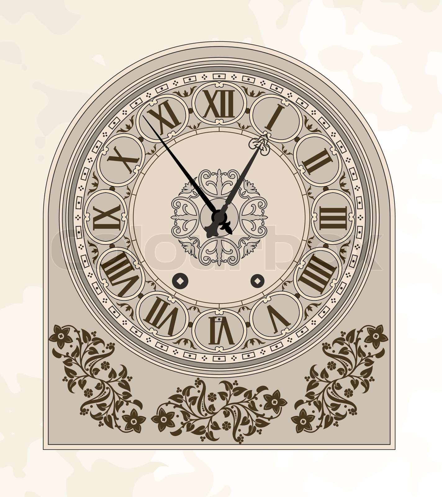 Antique clock | Stock vector | Colourbox