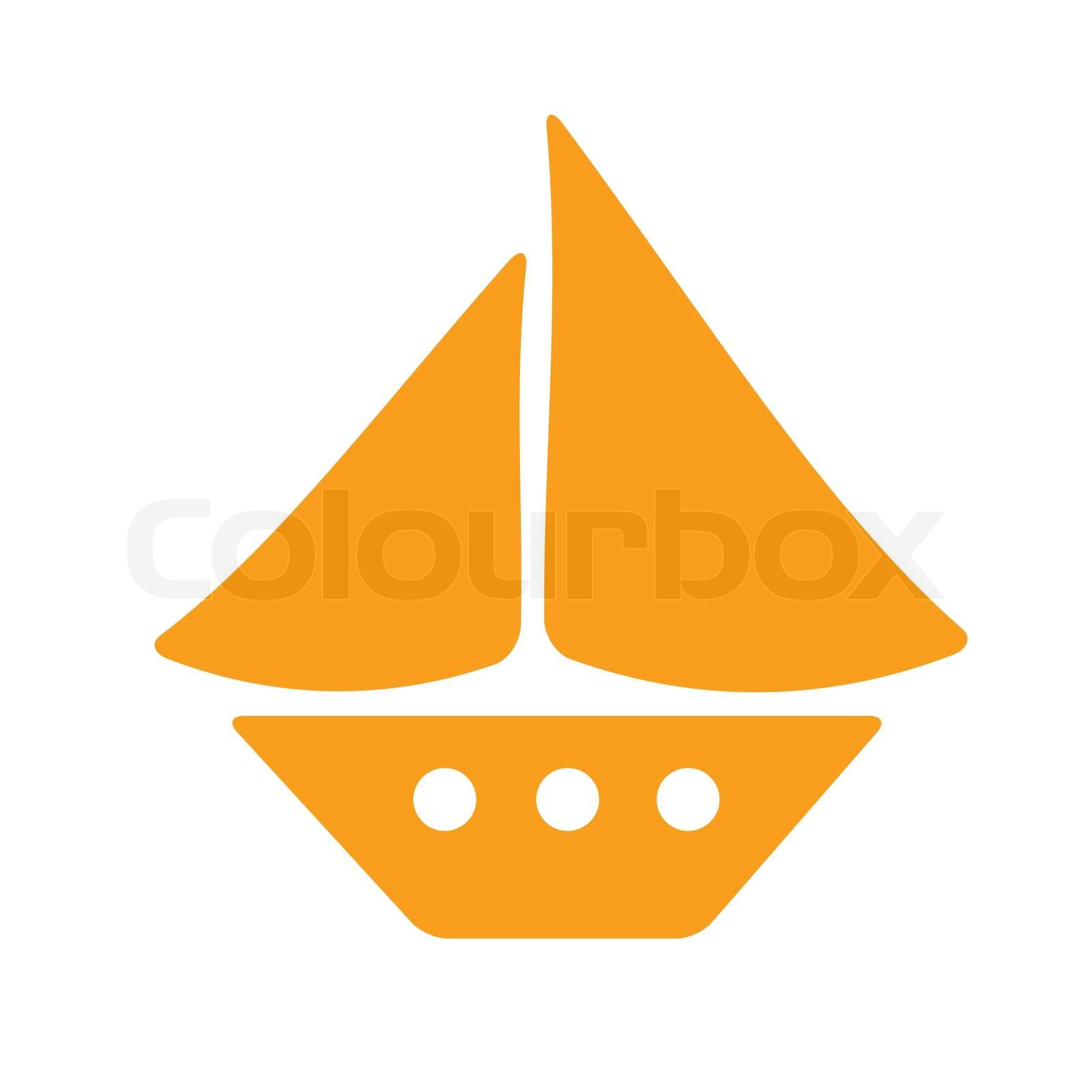 Ship icon in orange | Stock vector | Colourbox
