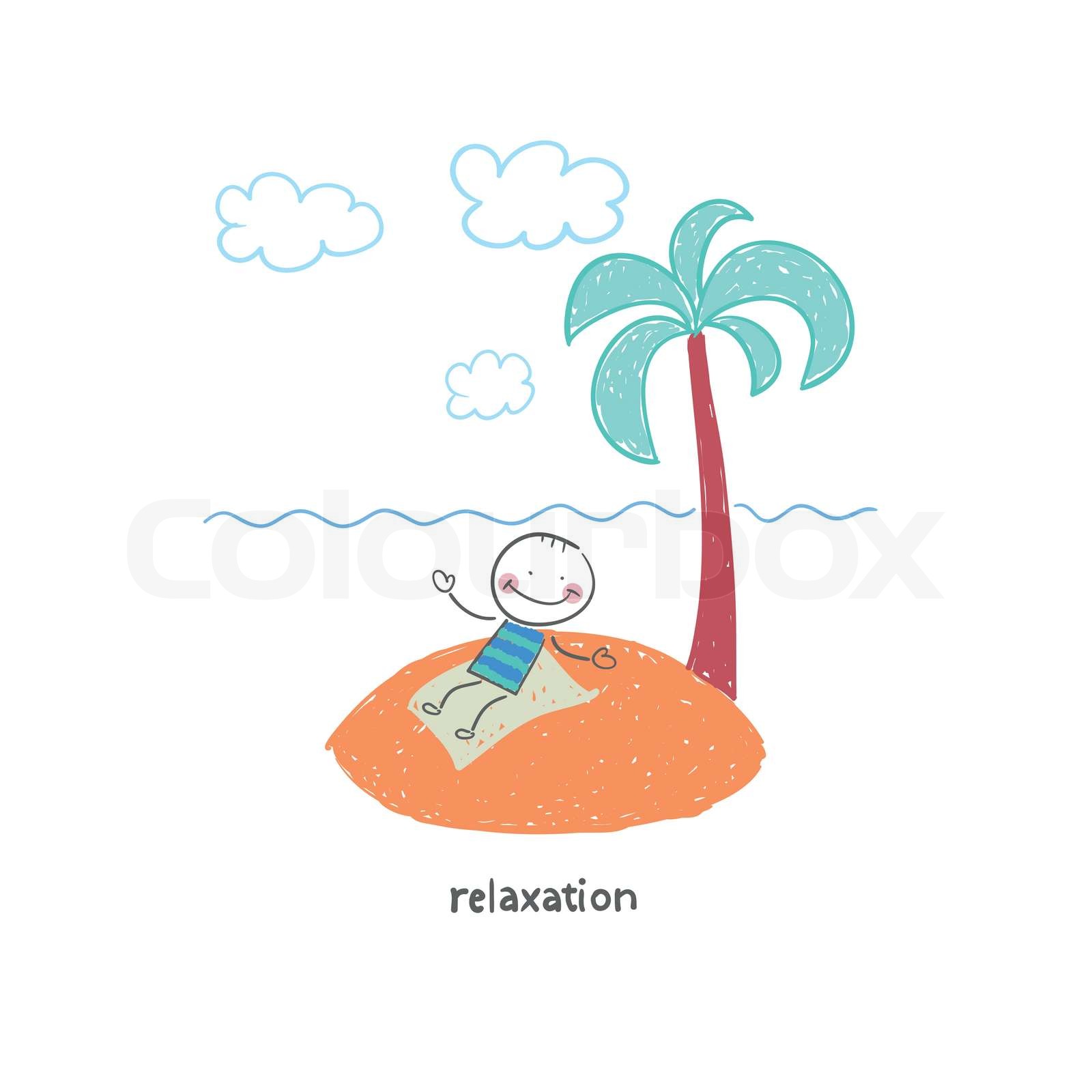 Man on vacation Illustration | Stock vector | Colourbox