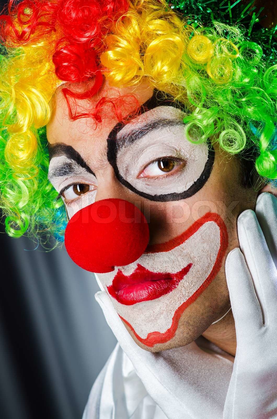 Funny clown in studio shooting | Stock image | Colourbox