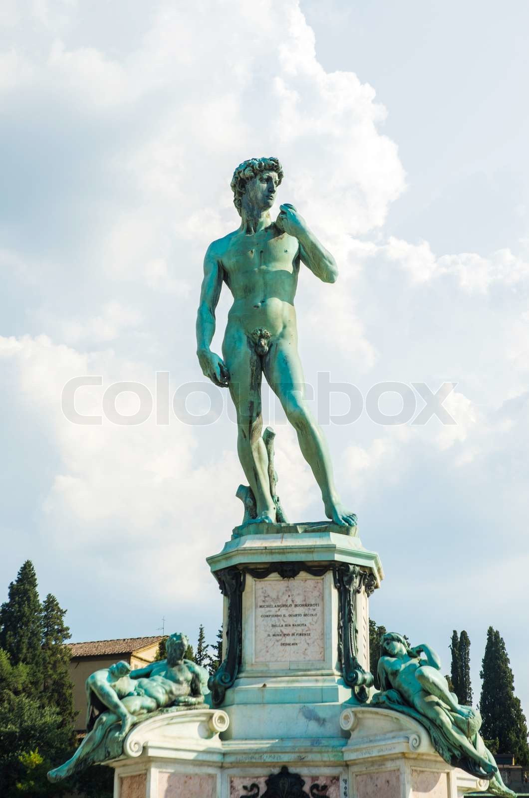 David statue at Michelangelo square in Florence Italy | Stock image ...