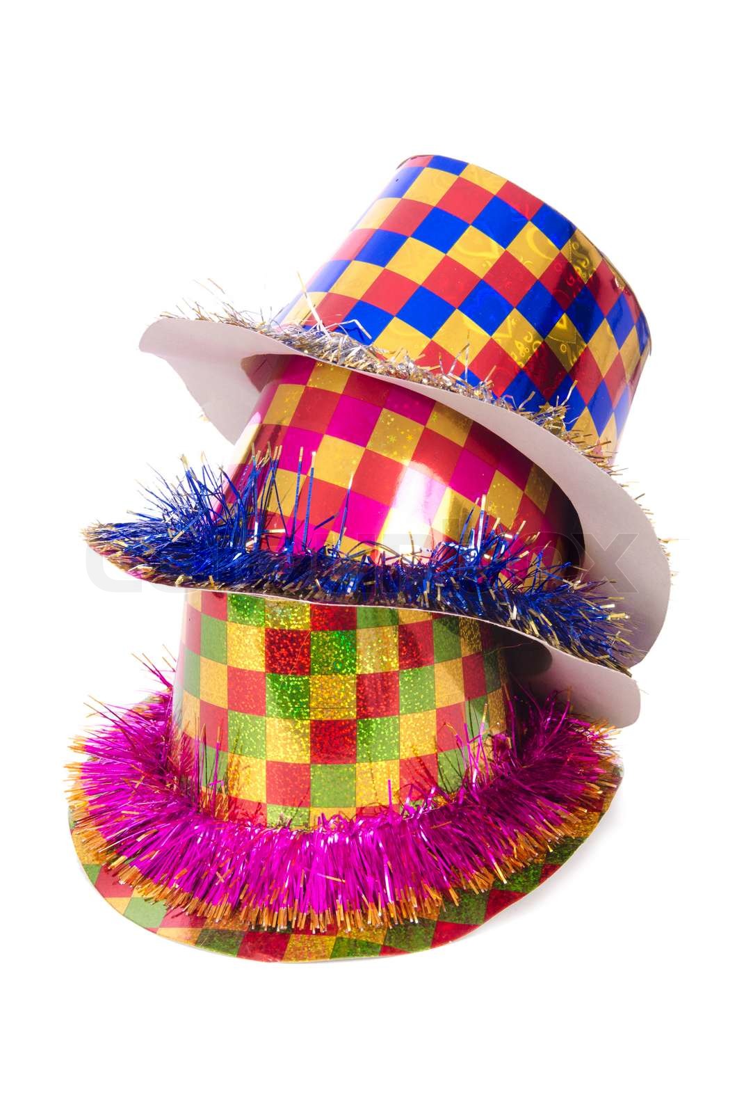 Party hats isolated on the white | Stock image | Colourbox