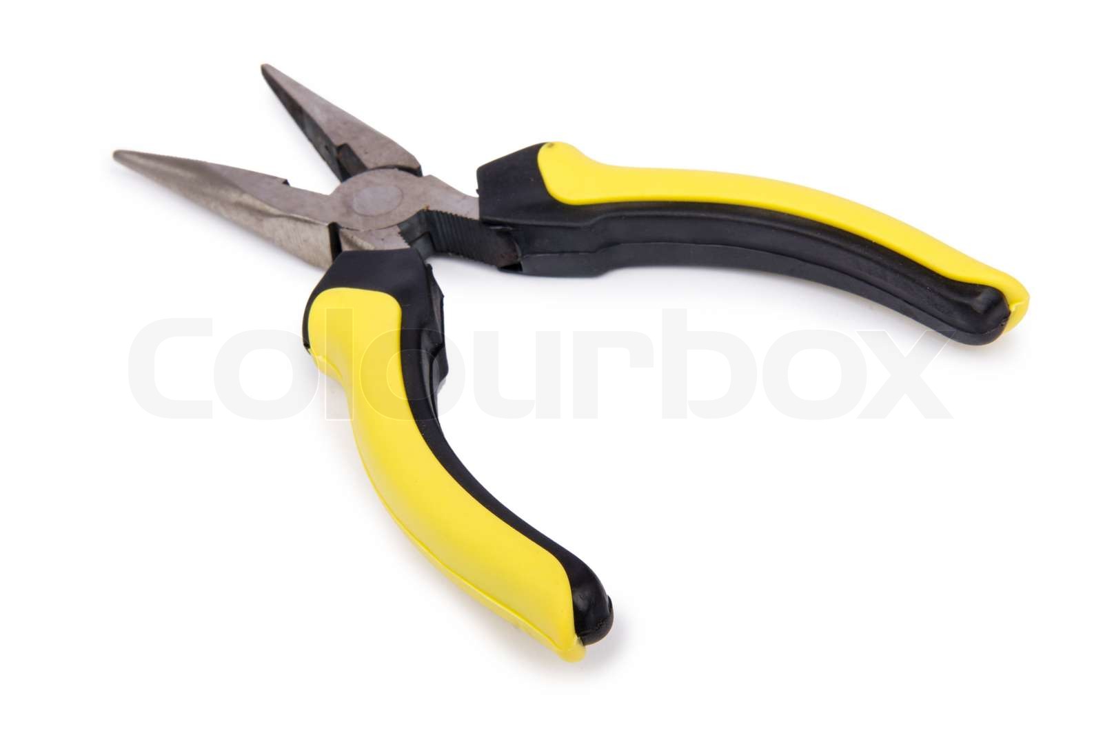 Yellow pliers isolated on the white | Stock image | Colourbox