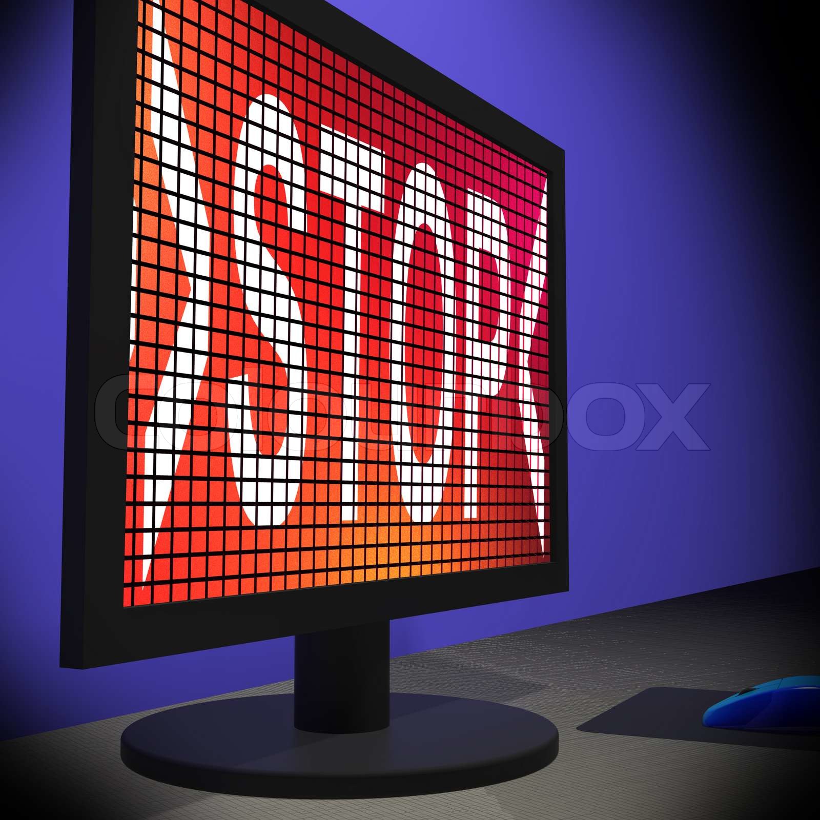 Stop On Monitor Showing Denying | Stock image | Colourbox