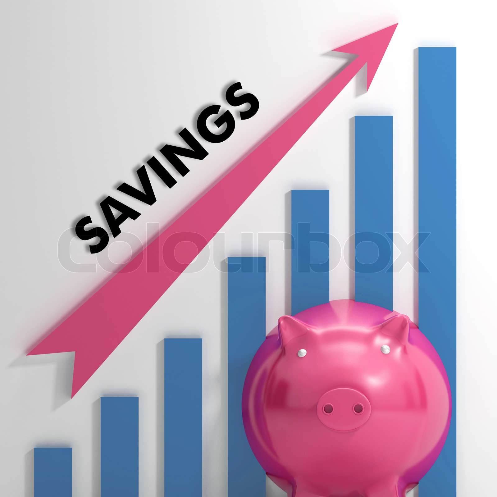 Raising Savings Chart Shows Personal Progress | Stock image | Colourbox