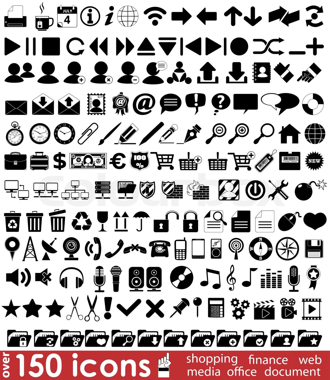 150 web icons for your design | Stock vector | Colourbox