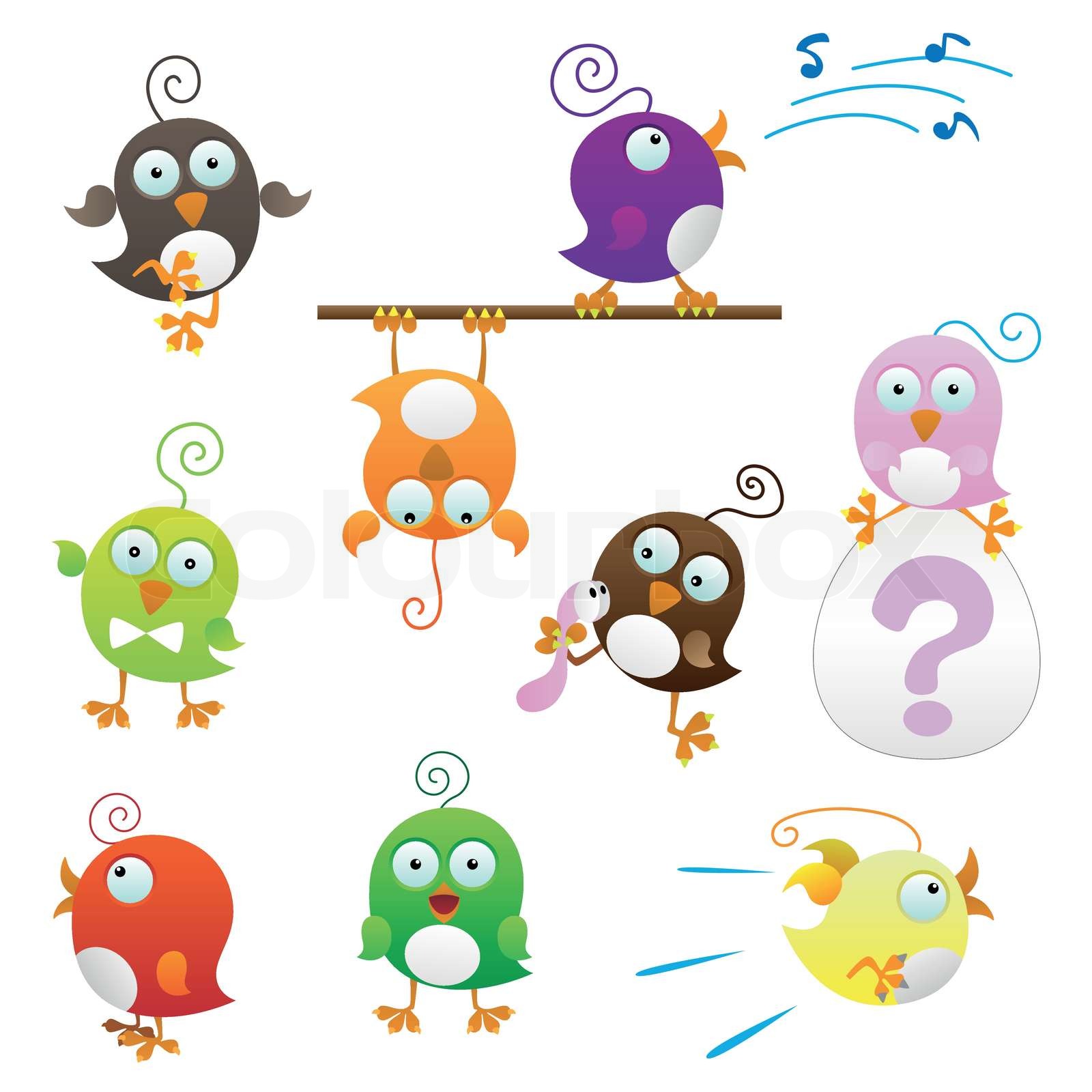 Funny fat birds set | Stock vector | Colourbox