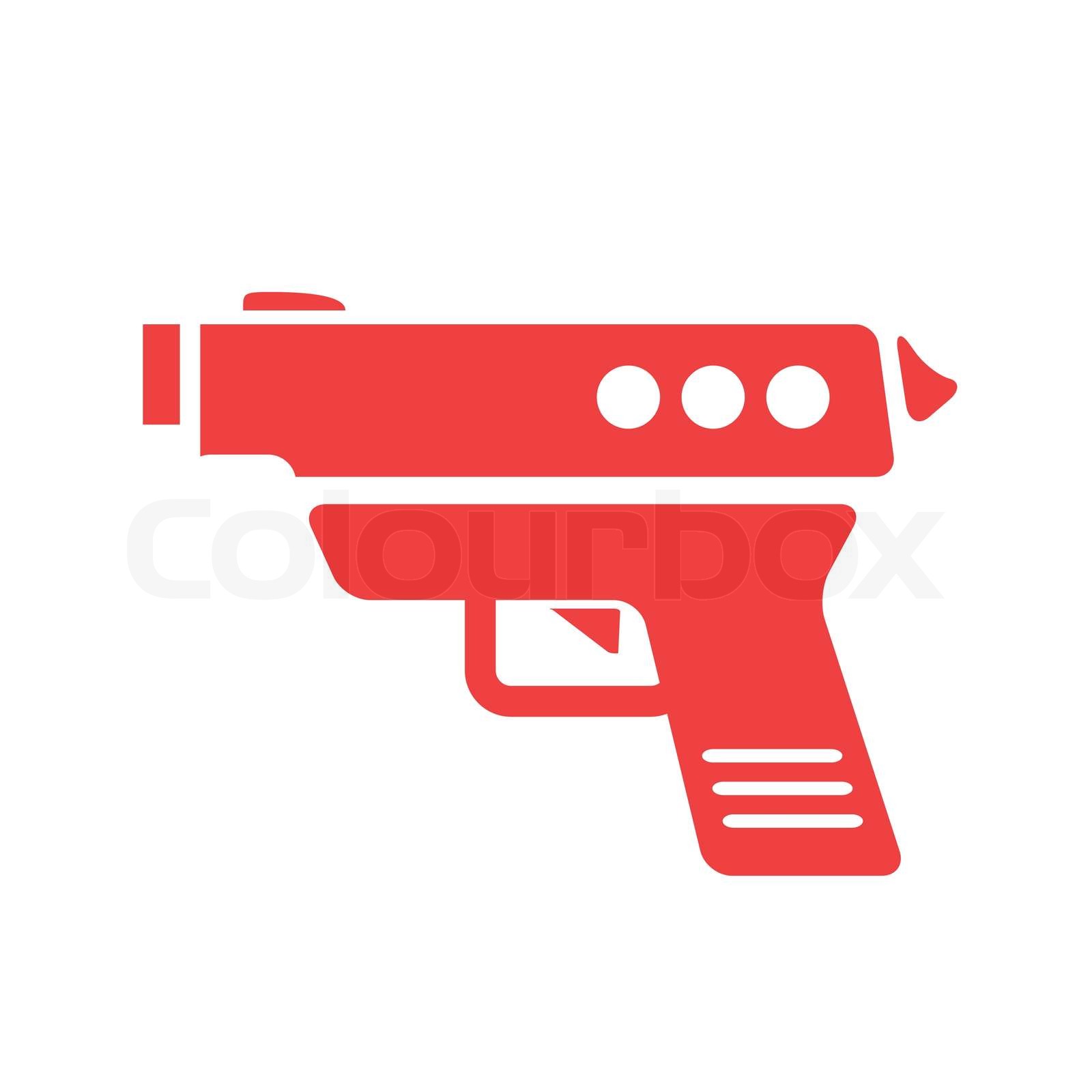 Gun icon in red | Stock vector | Colourbox