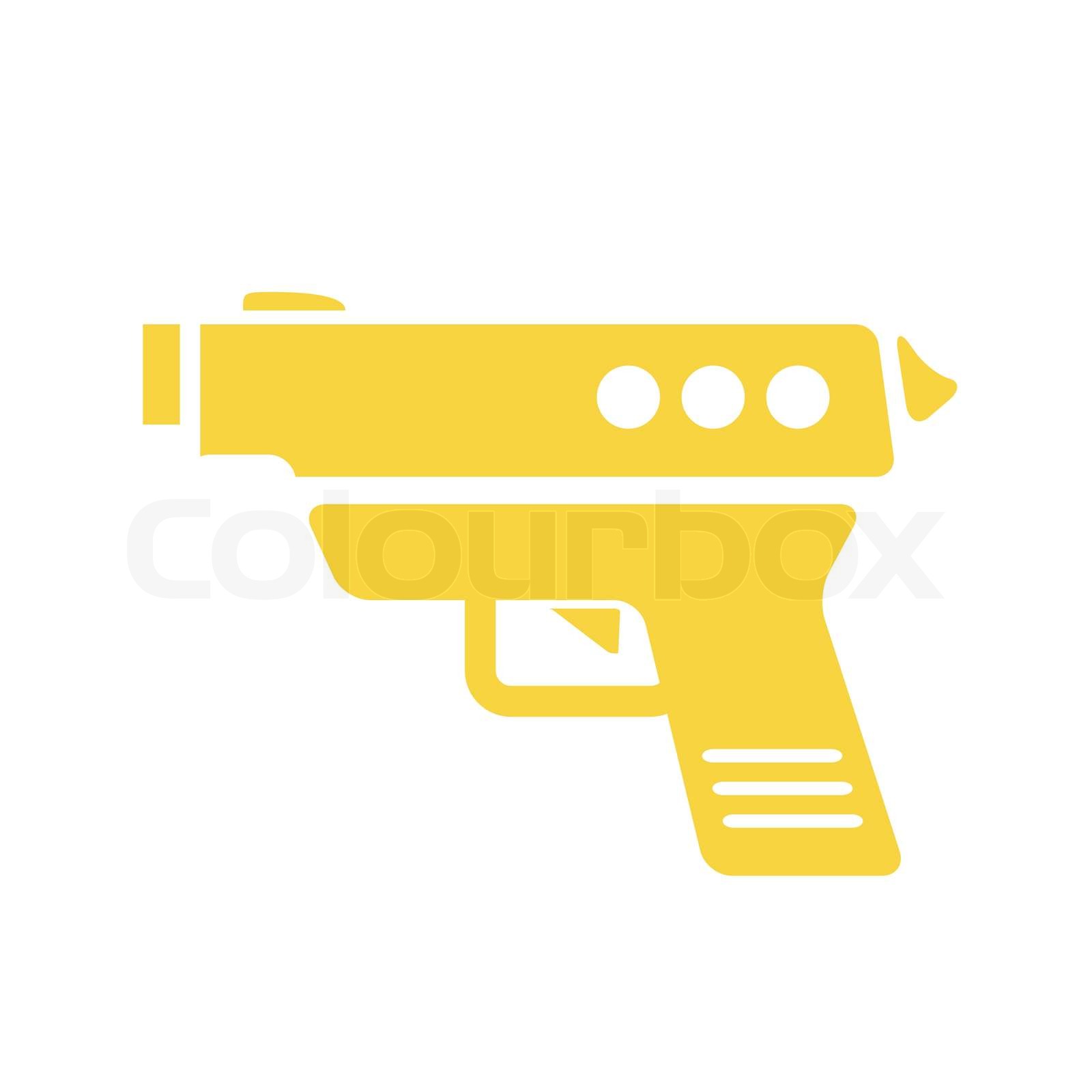 Gun icon in yellow | Stock vector | Colourbox