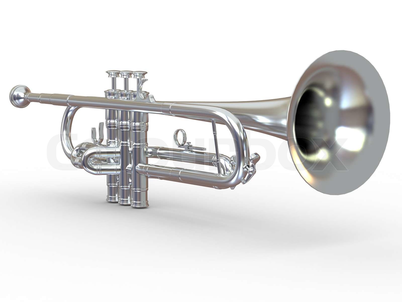 Silver trumpet 3d | Stock image | Colourbox