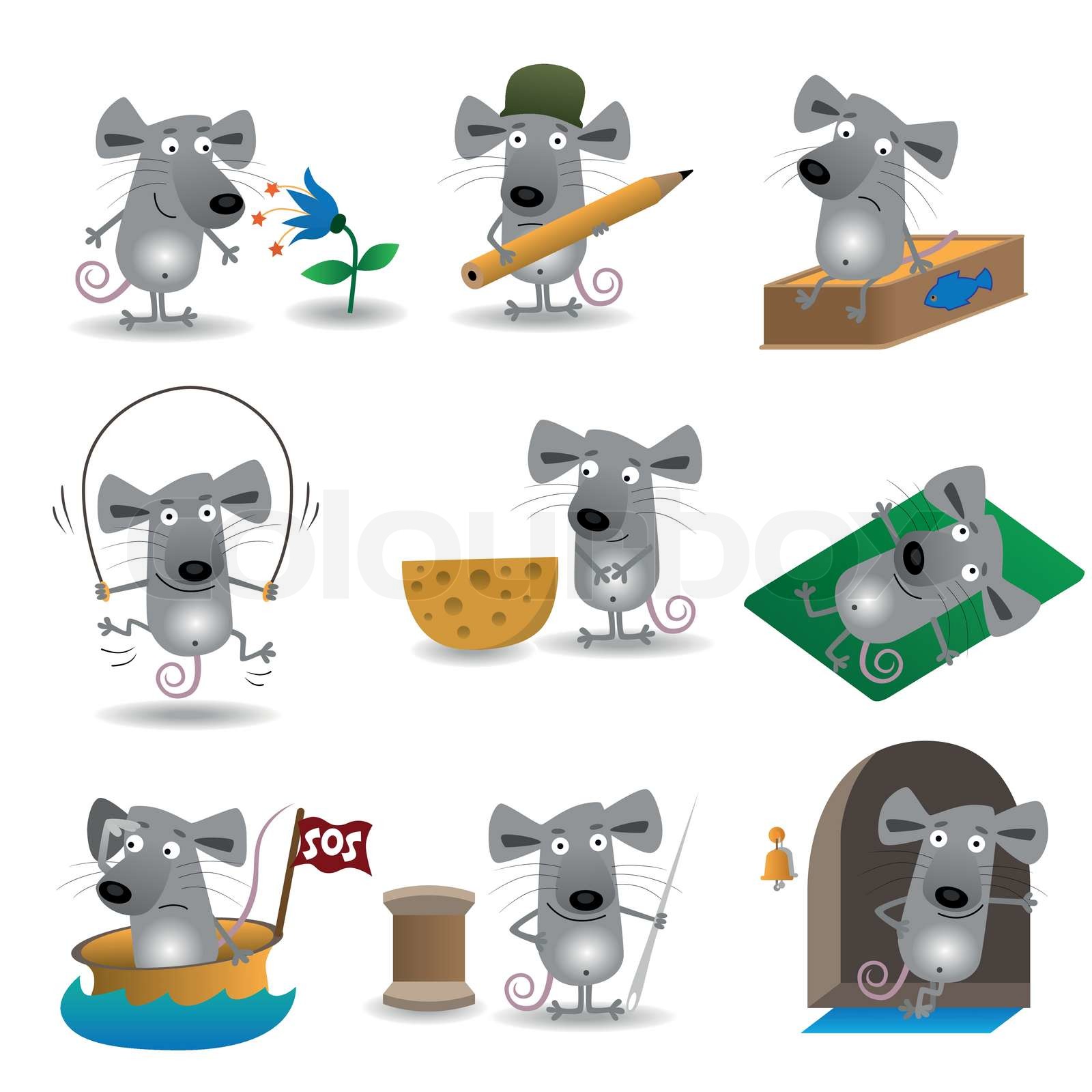 Funny mice set | Stock vector | Colourbox