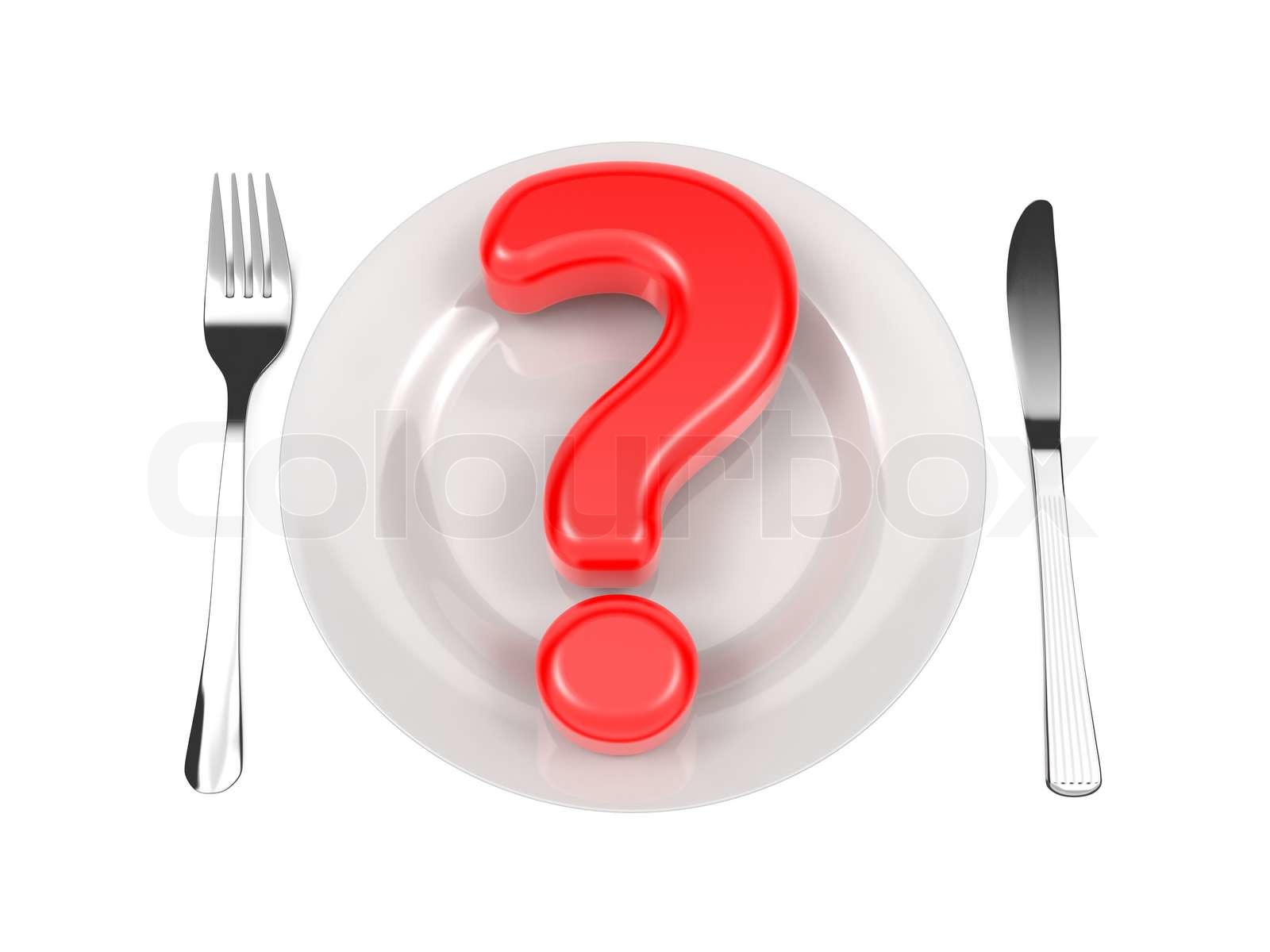 Question Mark on Plate | Stock image | Colourbox