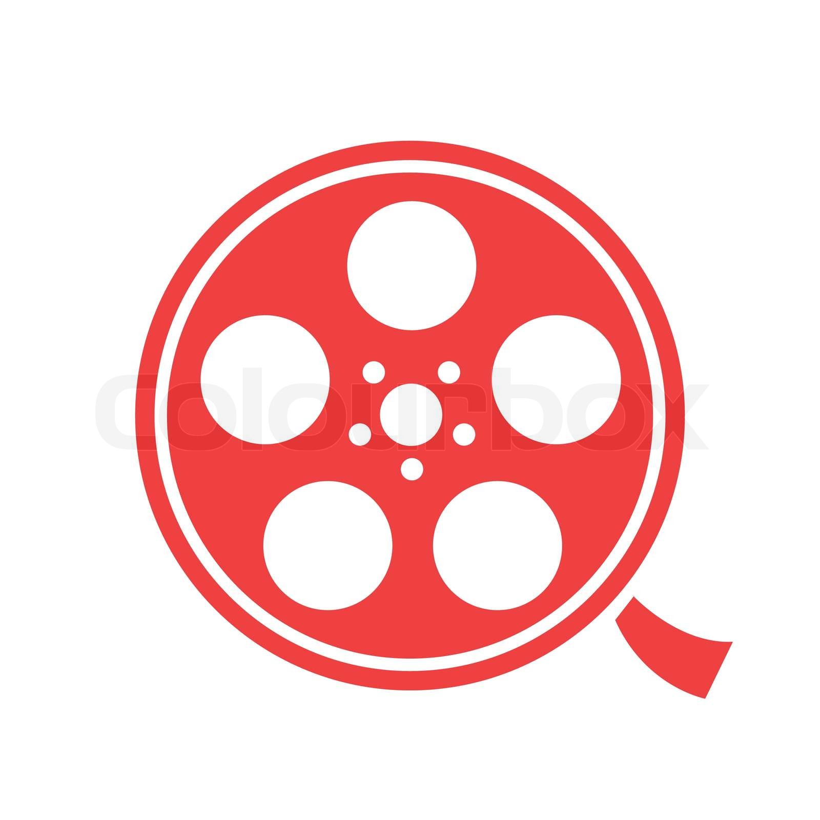 Film icon in red | Stock vector | Colourbox