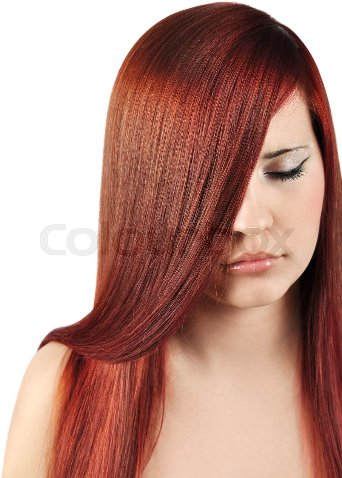 straight red hair | Stock image | Colourbox