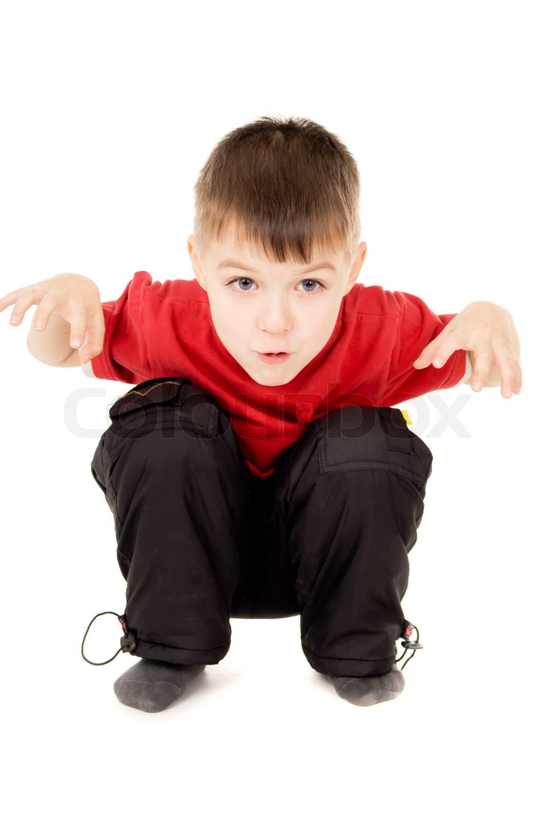 der kleine Junge schreien und winden sich ein Gesicht | Stock Bild ...