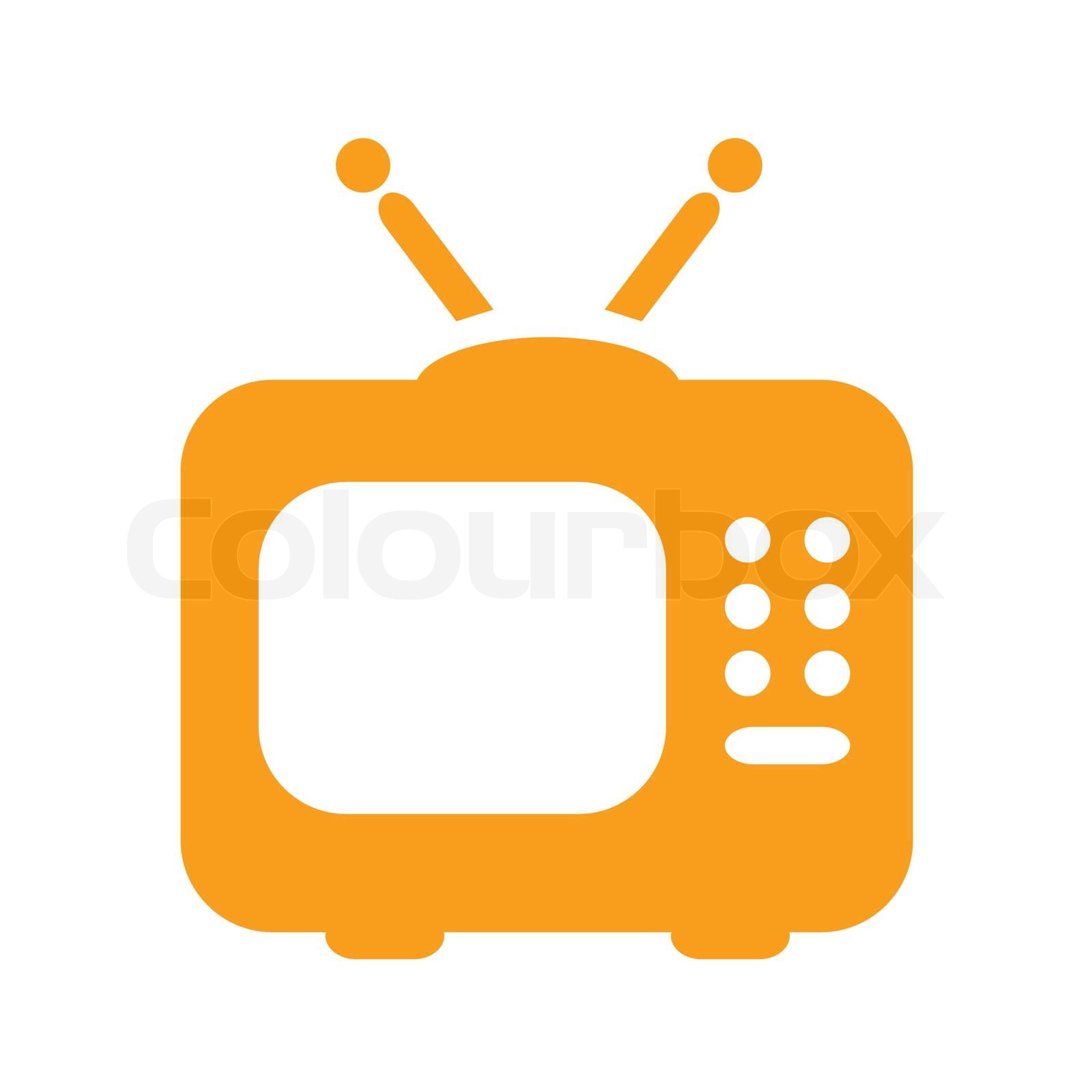 TV icon in orange | Stock vector | Colourbox