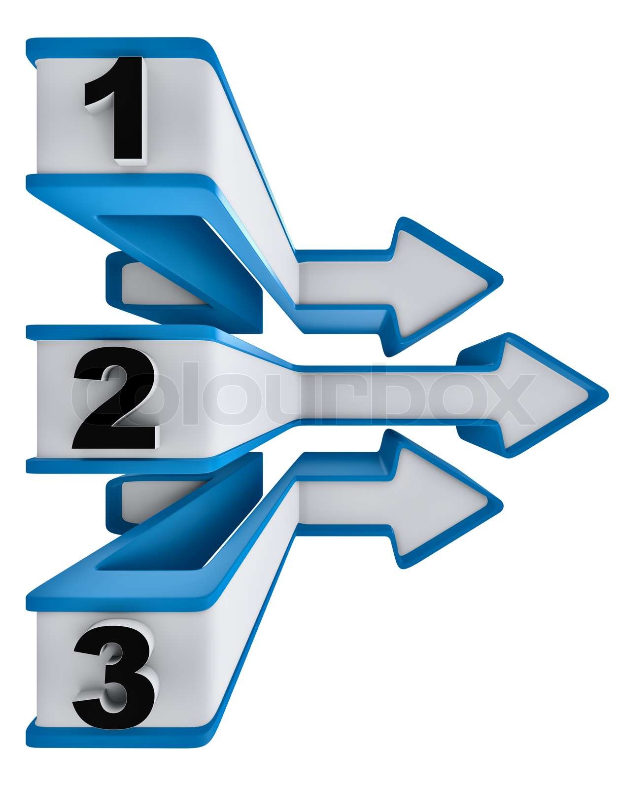 One two three - symbol progress for three steps | Stock image | Colourbox