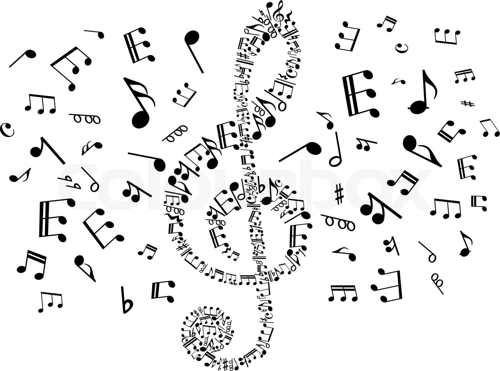 Musical Notenschlüssel mit Notizen | Stock-Vektor | Colourbox