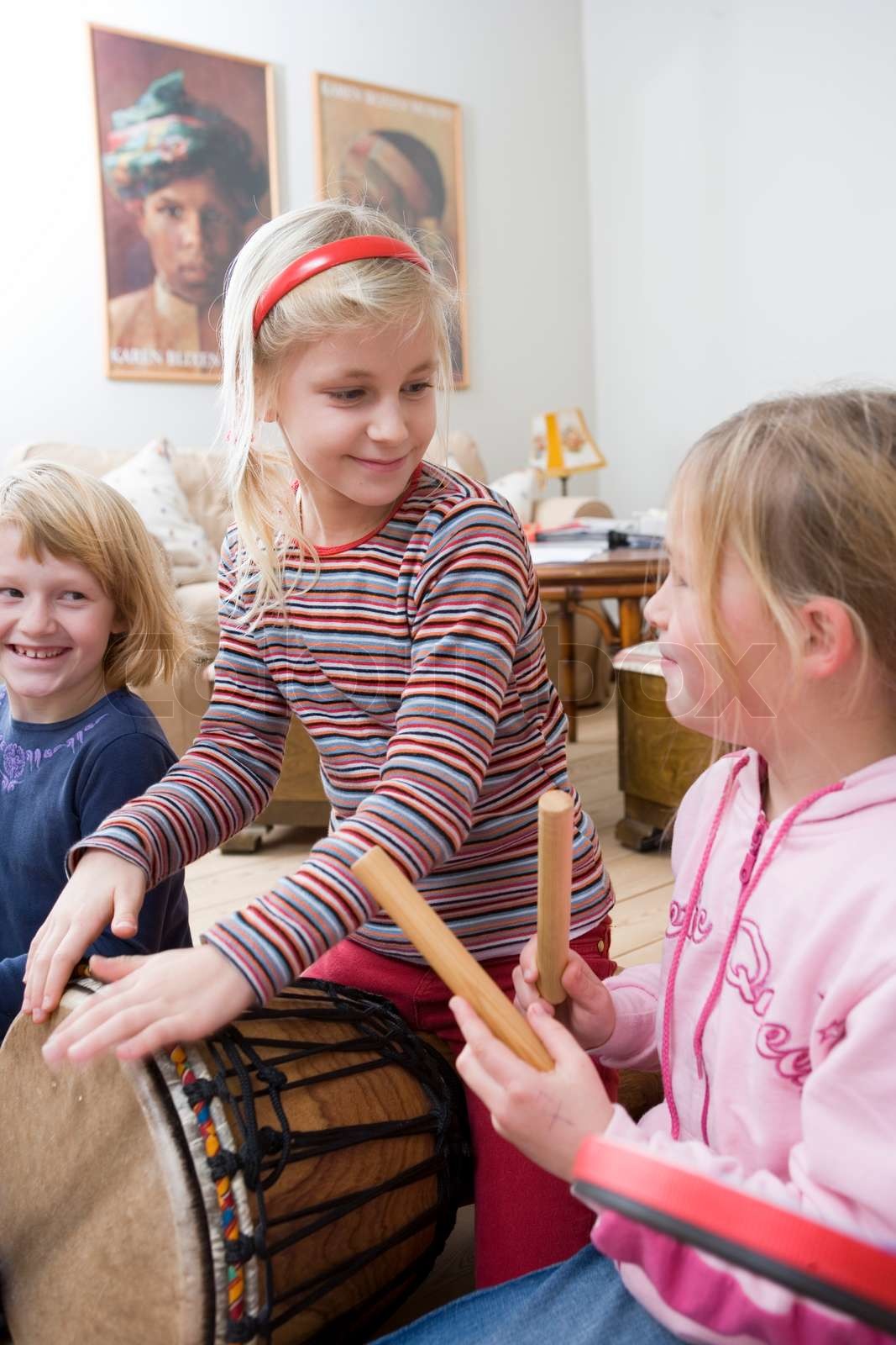 Children playing with different musical instruments | Stock image ...