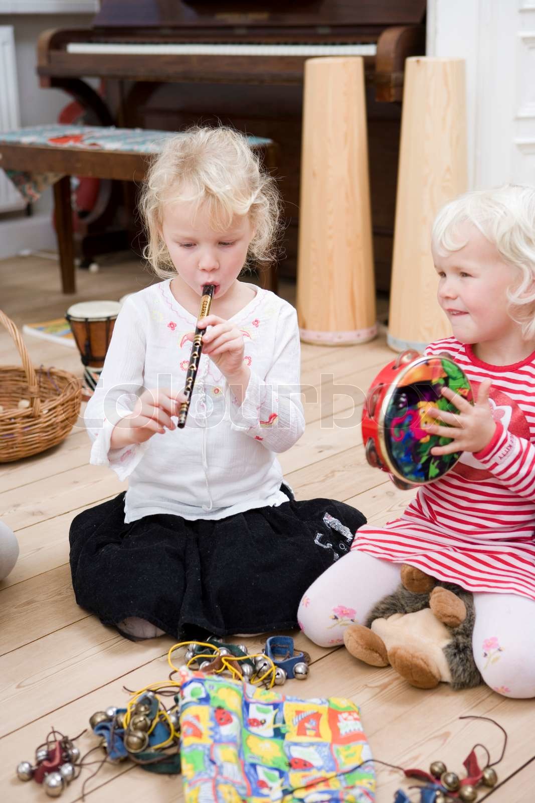 Children playing with different musical instruments | Stock image ...