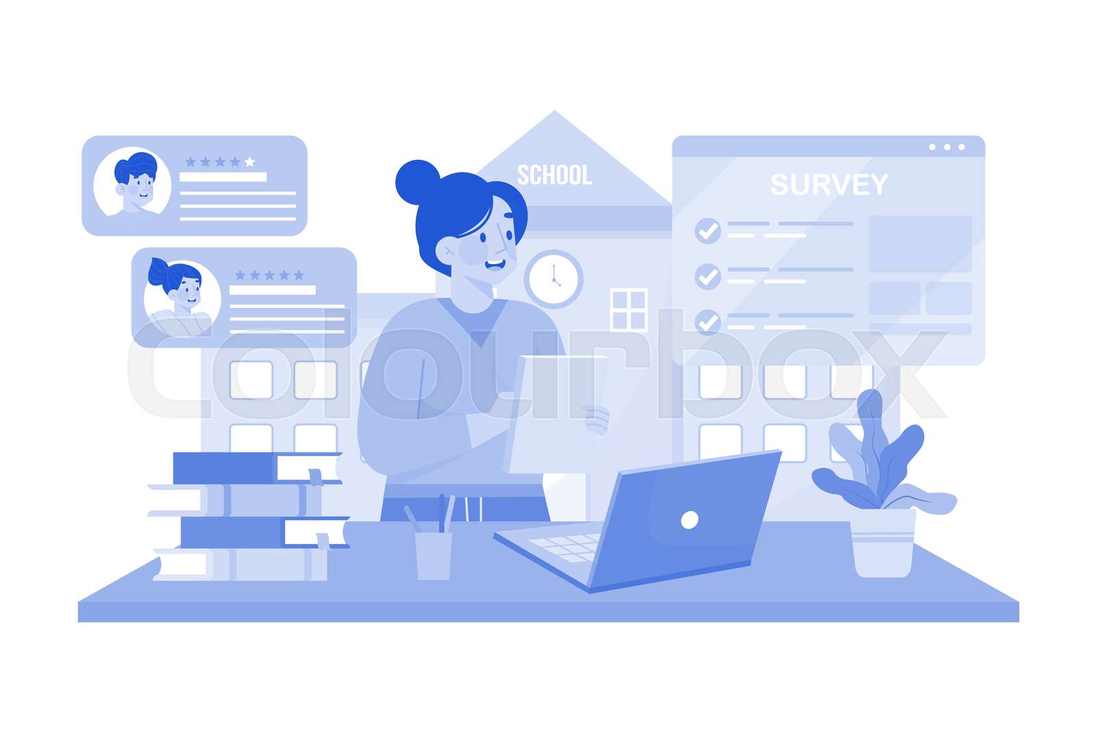 Educational institutions obtain student feedback. | Stock vector ...