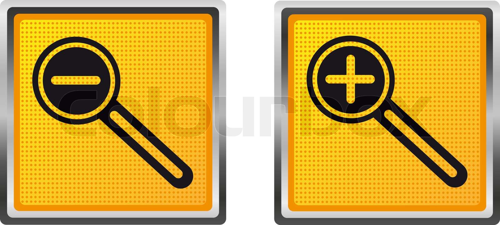 icons magnifier increase and decrease for design illustration | Stock image | Colourbox