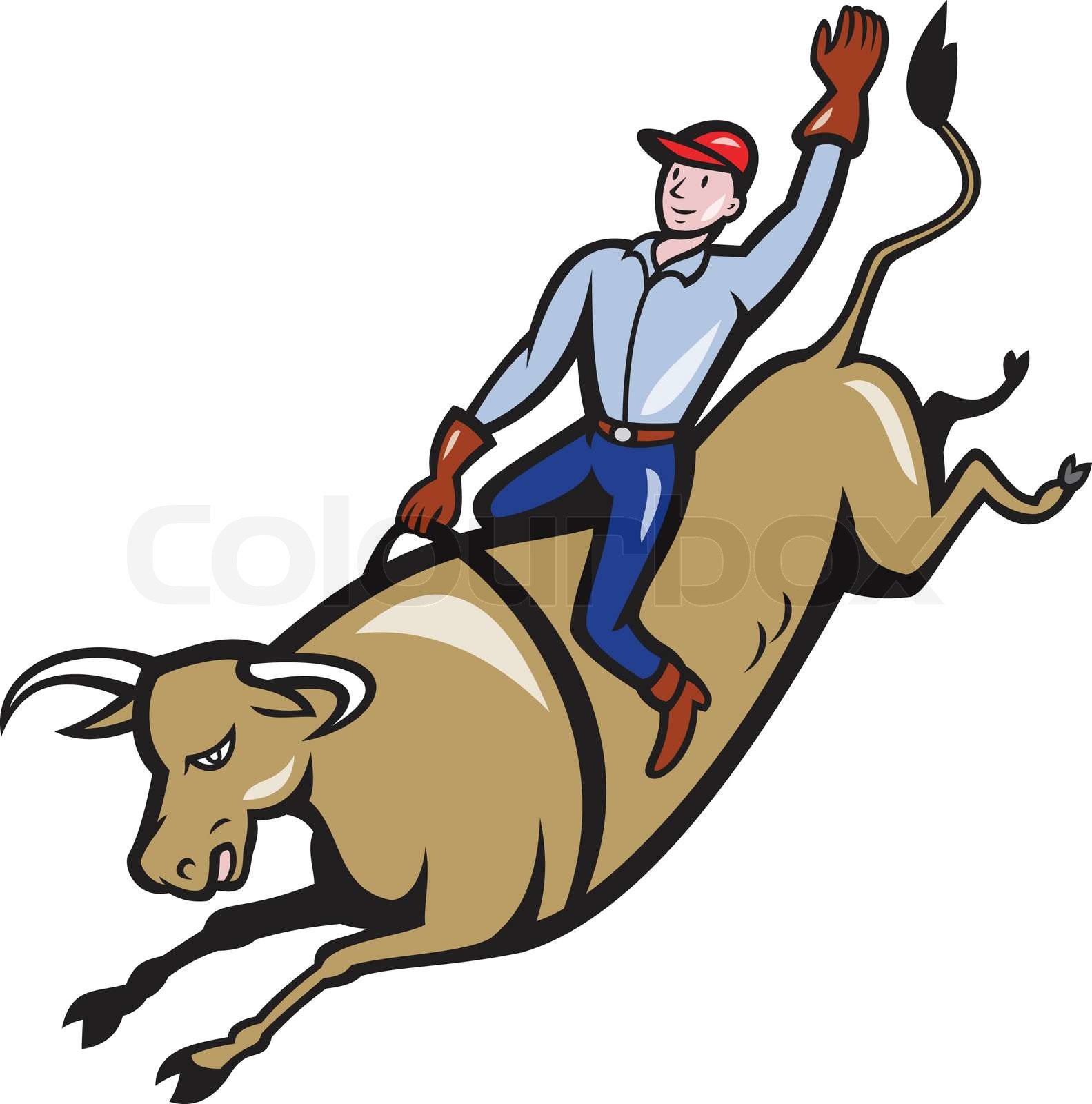Rodeo Cowboy Bull Riding Retro | Stock vector | Colourbox