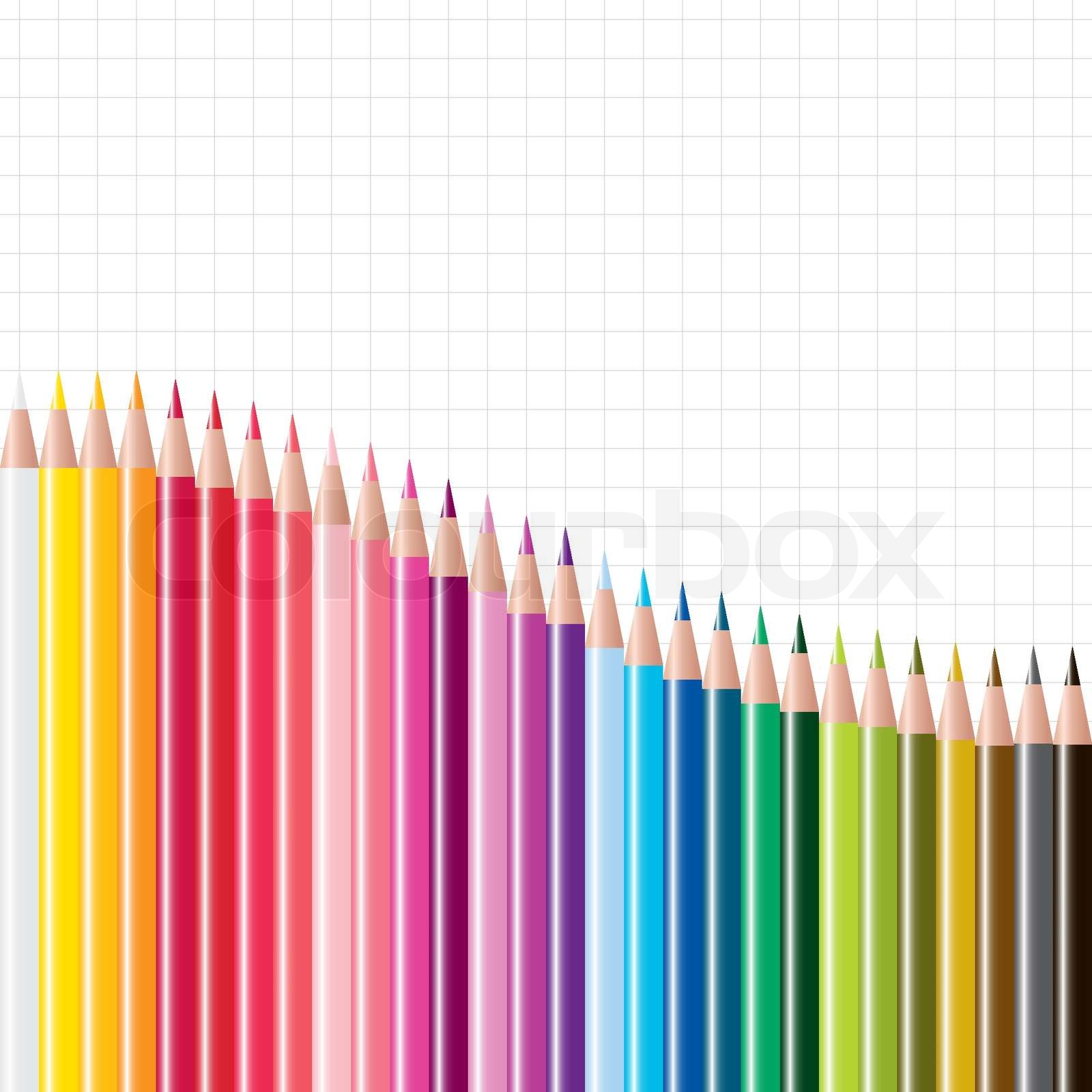 vector set of colored pencils | Stock vector | Colourbox