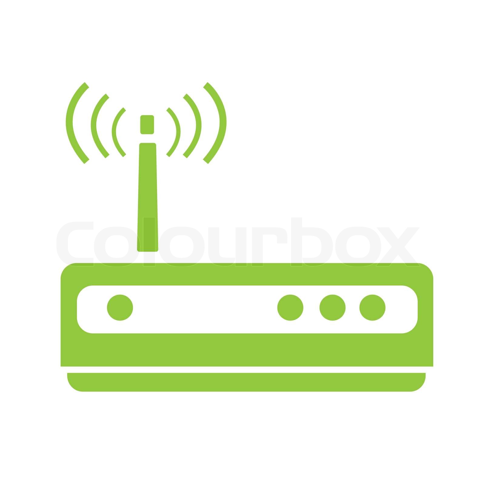 Router icon in green | Stock vector | Colourbox