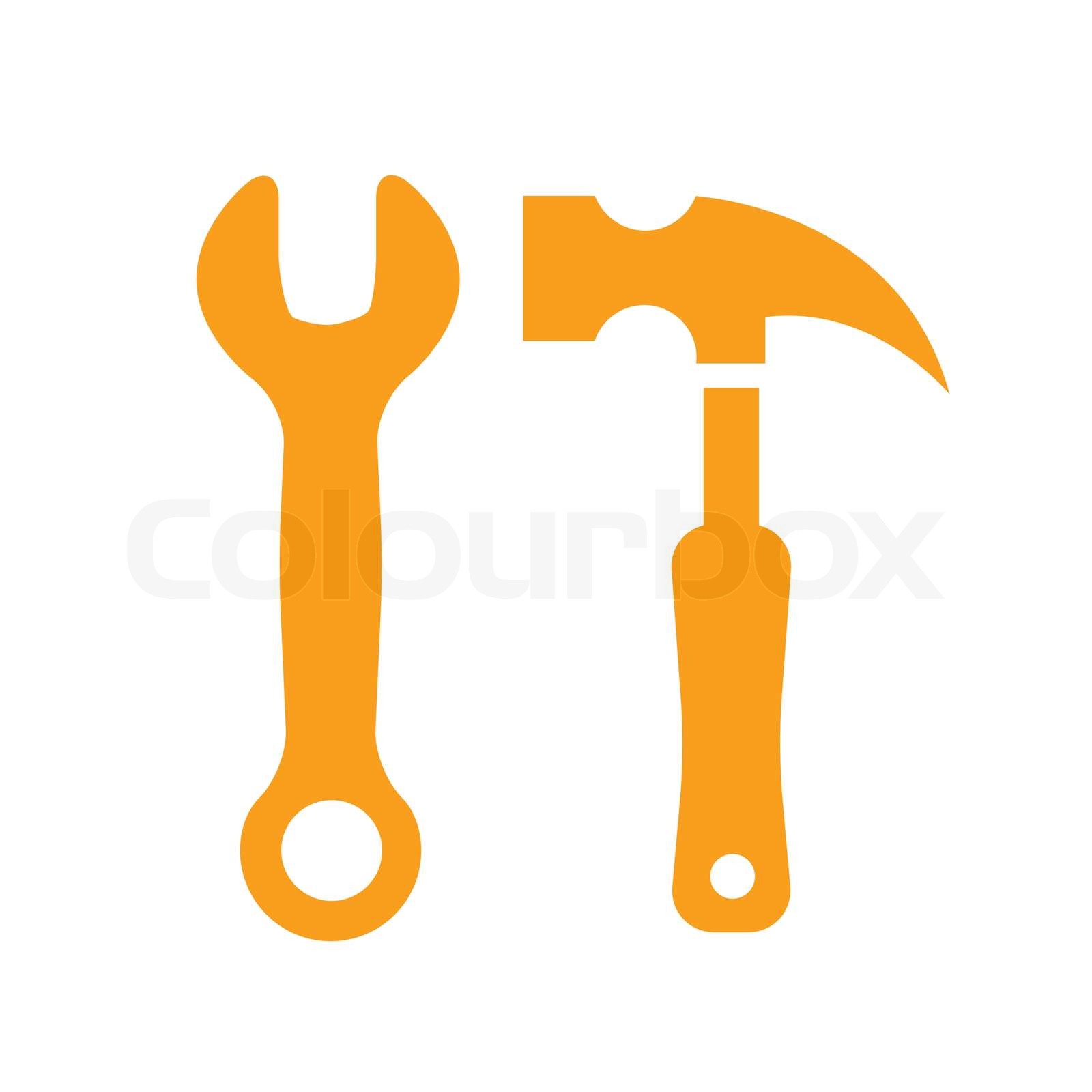 Tool icon in orange | Stock vector | Colourbox