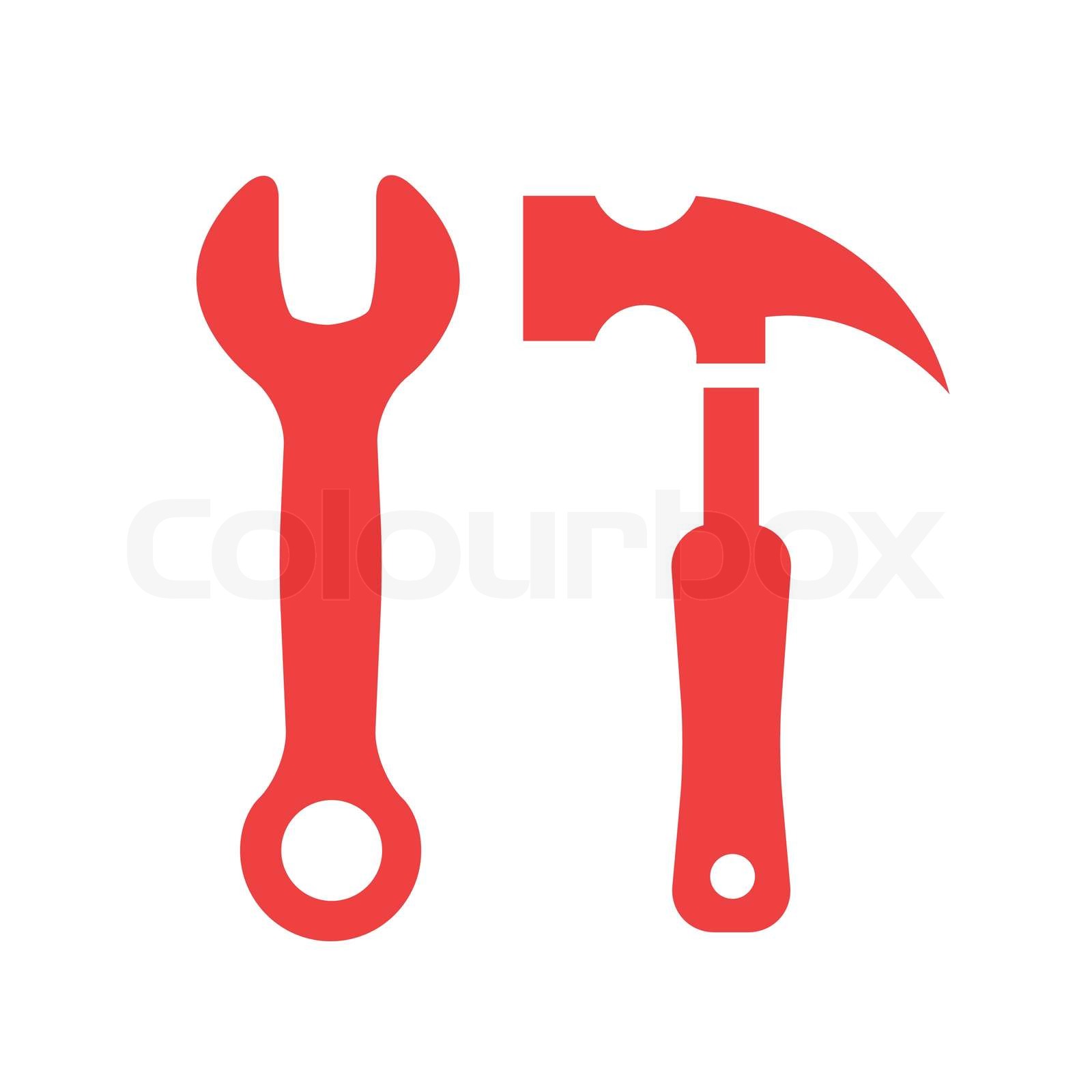Tool icon in red | Stock vector | Colourbox