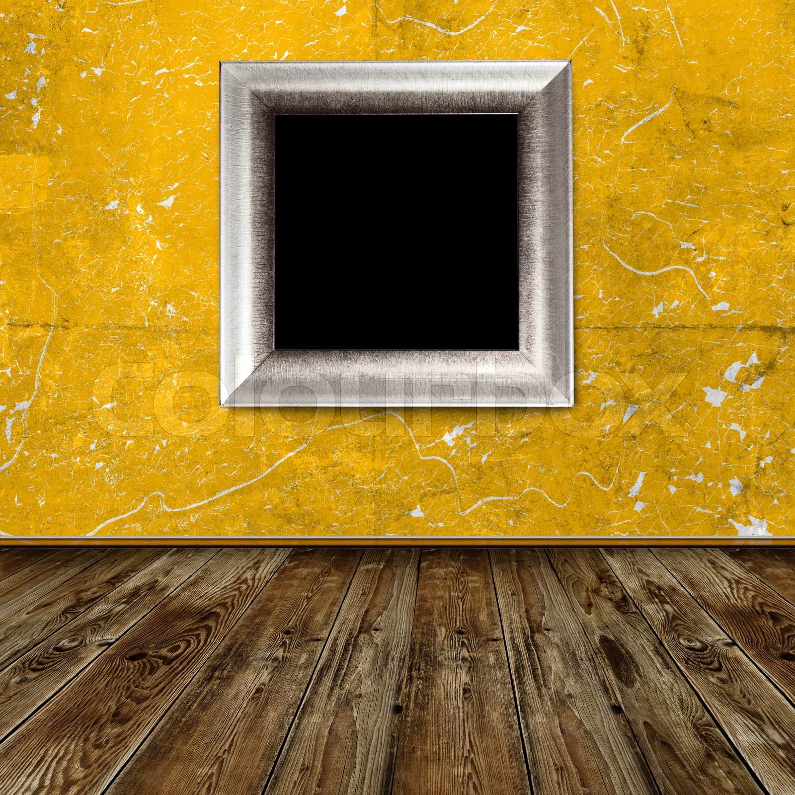 Empty frame in dark room | Stock image | Colourbox