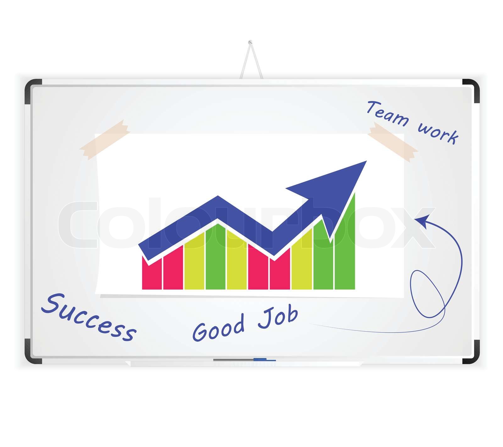 Graph on Whiteboard graphic vector eps 10 | Stock vector | Colourbox