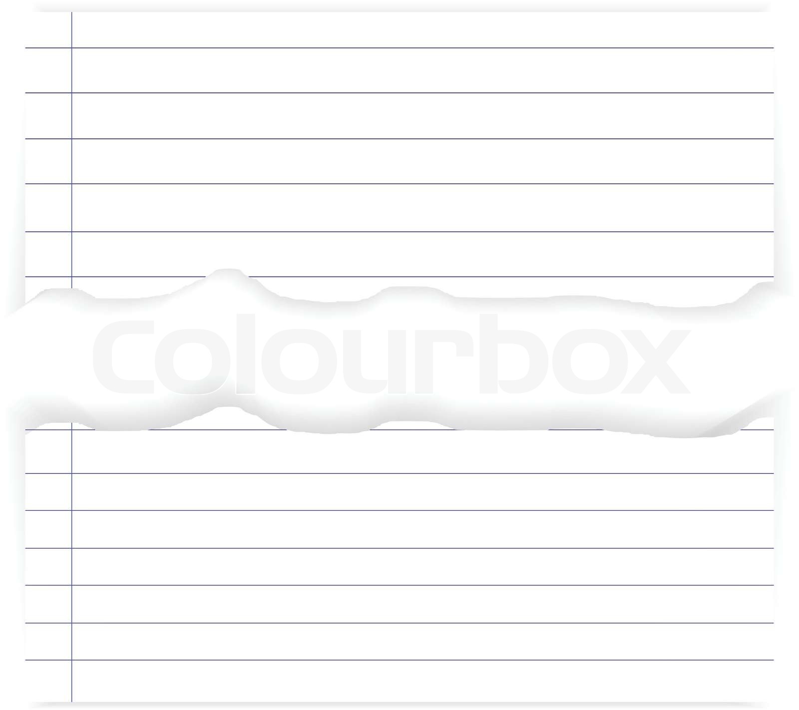 Torn Lined Paper Edges drop shadow graphic vector eps10 | Stock vector ...