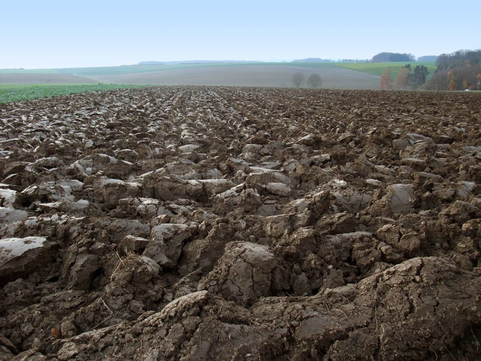 plowed field in rural ambiance | Stock image | Colourbox
