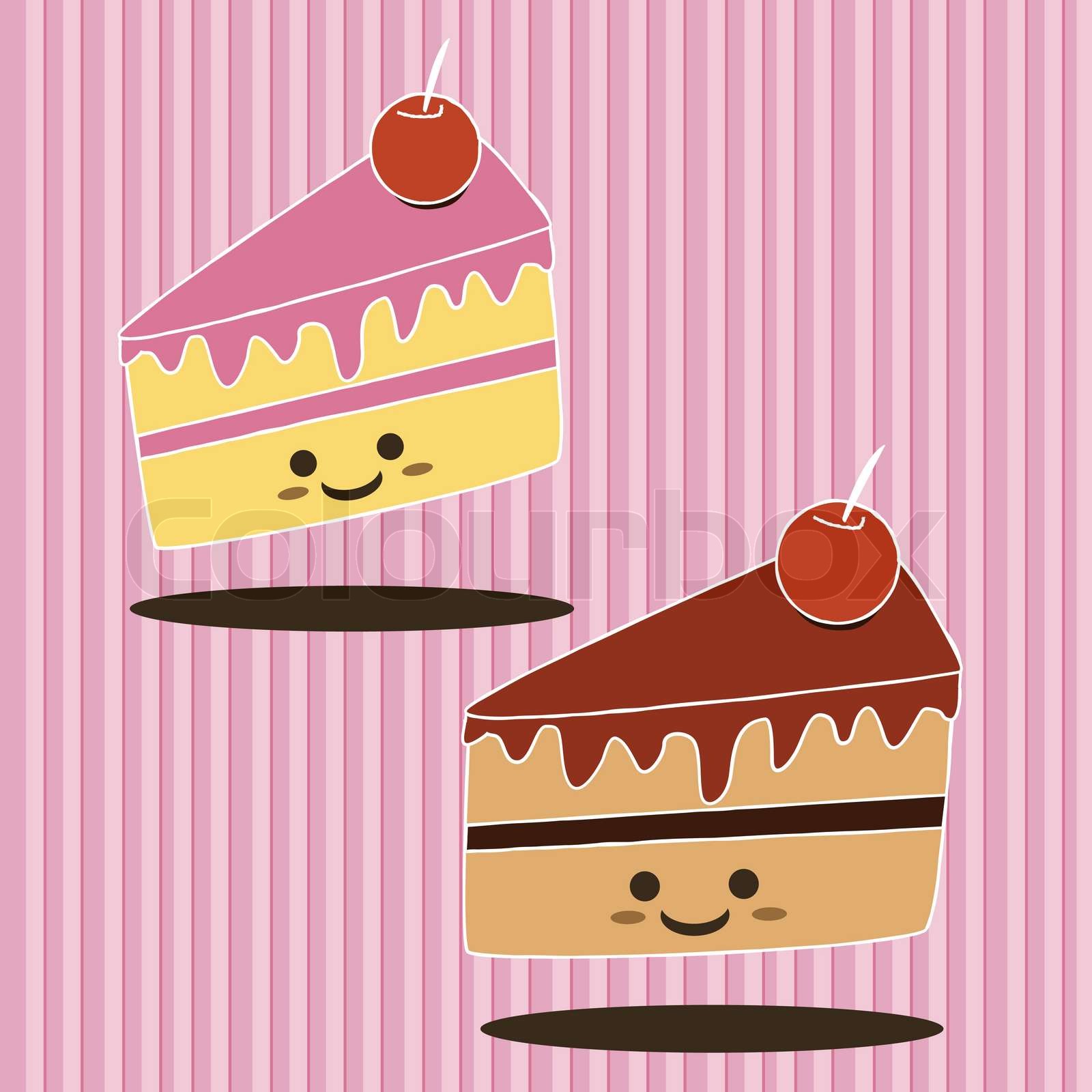 Cartoon Smiling Kuchen | Stock-Vektor | Colourbox