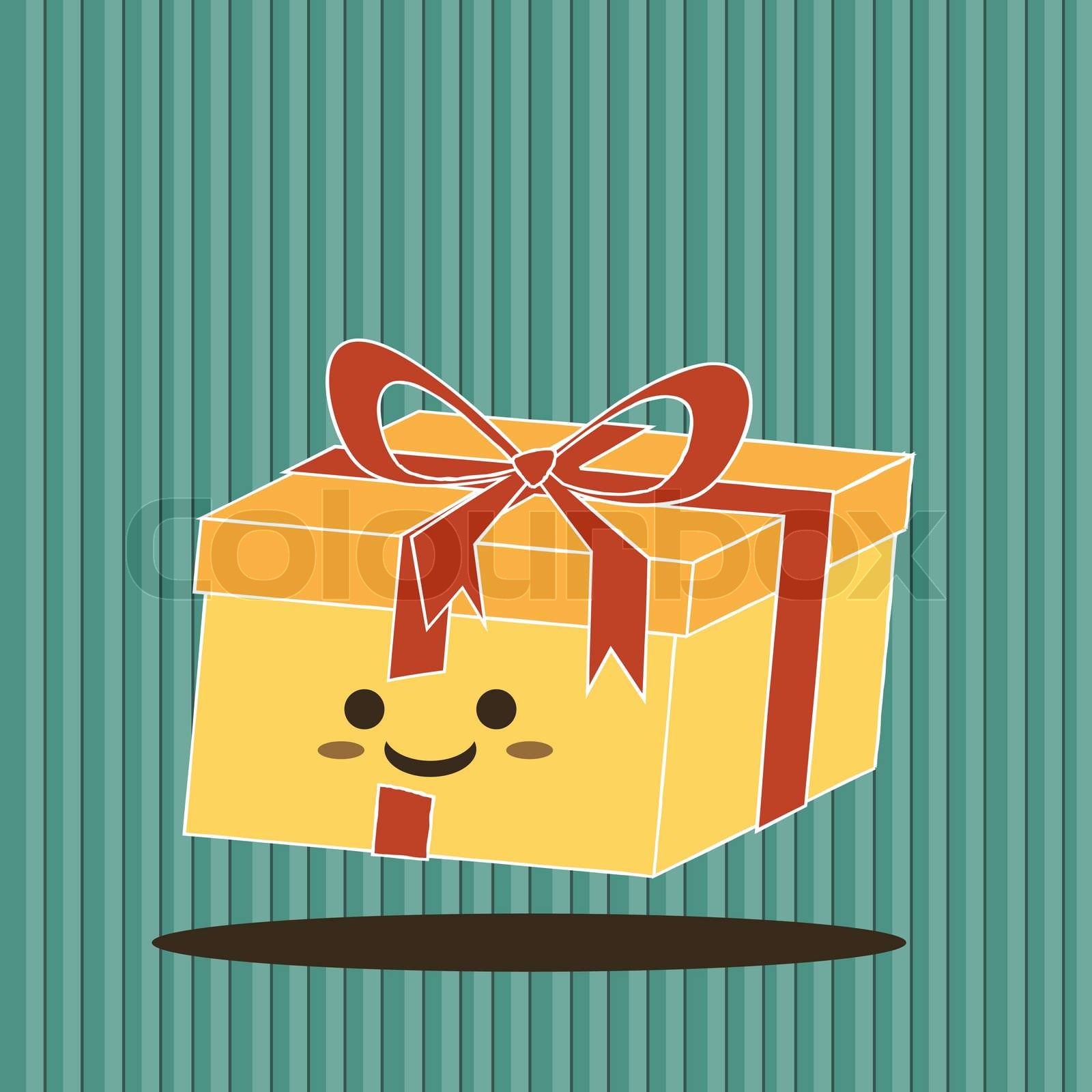 Cartoon Smiling Gift | Stock vector | Colourbox