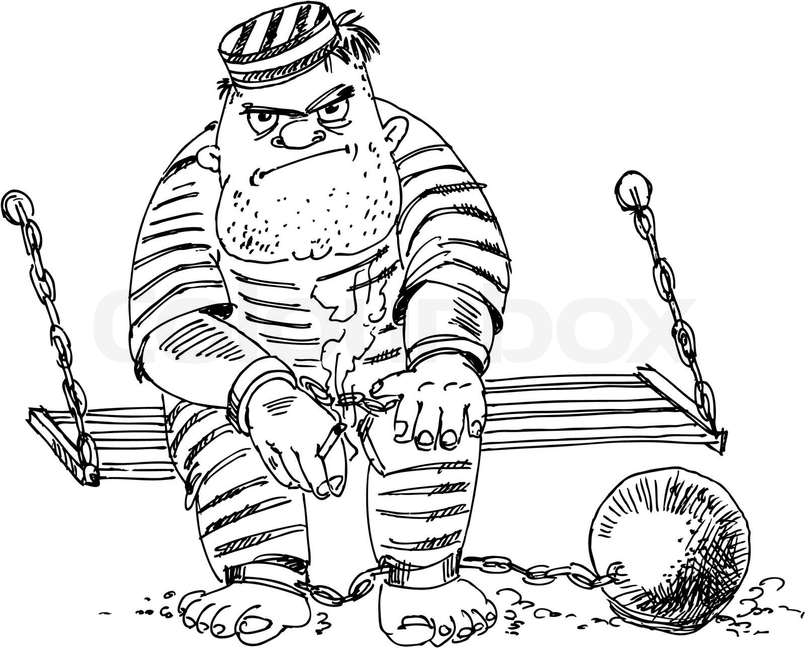 Prison inmate, vector illustration | Stock vector | Colourbox