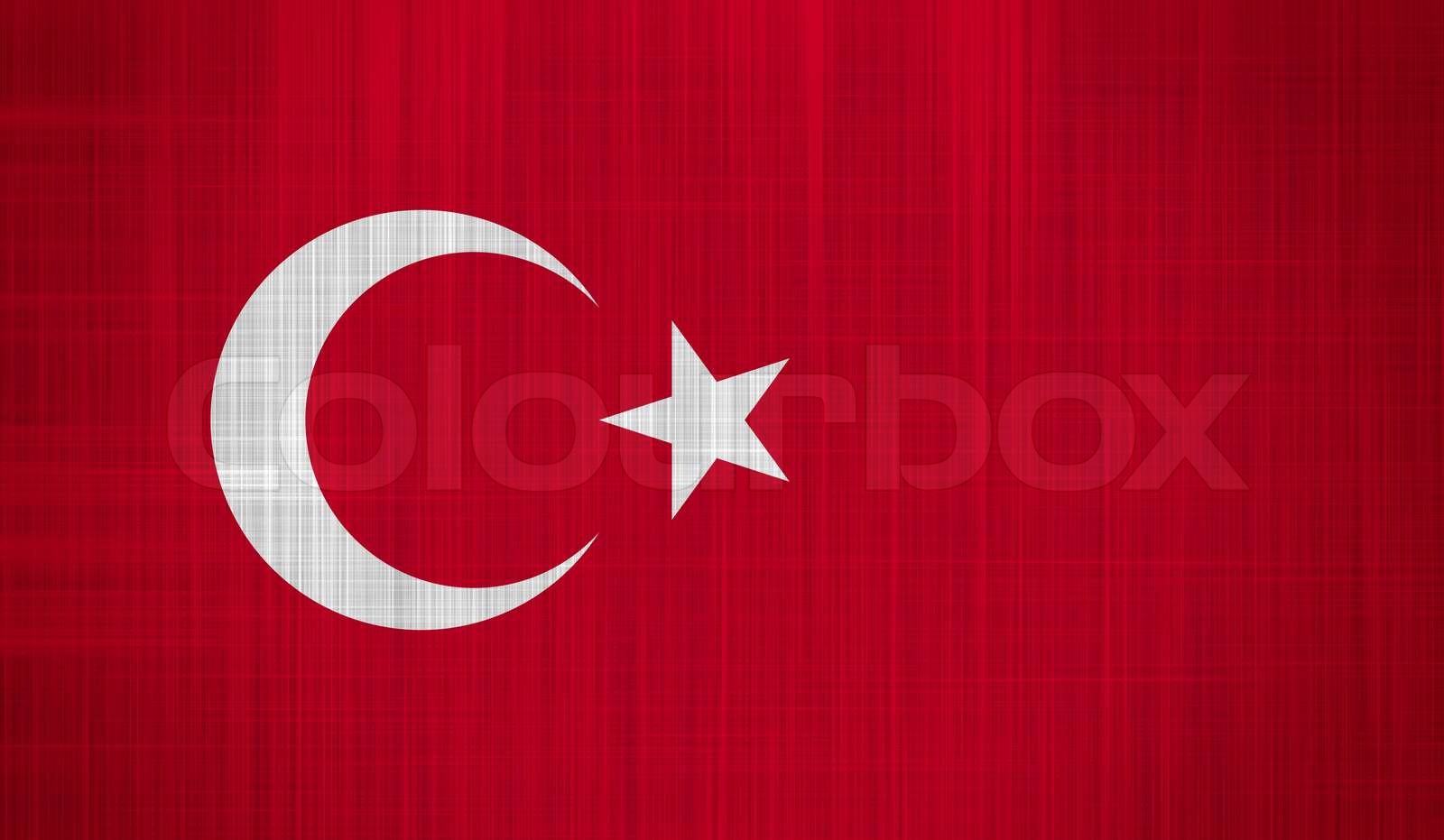 Turkey Flag with a fabric texture | Stock image | Colourbox