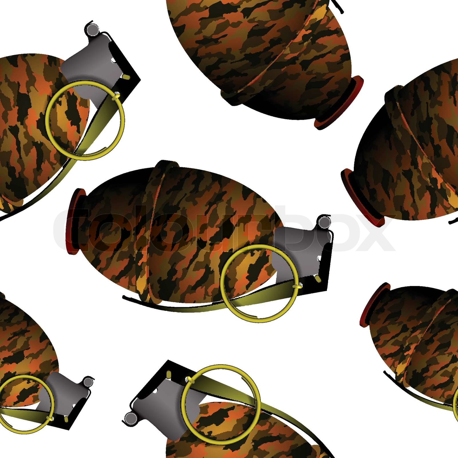 hand grenade pattern, abstract seamless texture, vector art ...