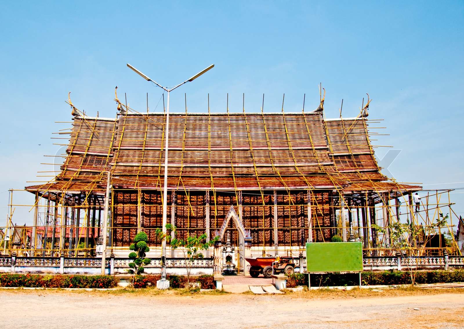 The Under construction of ancient temple | Stock image | Colourbox