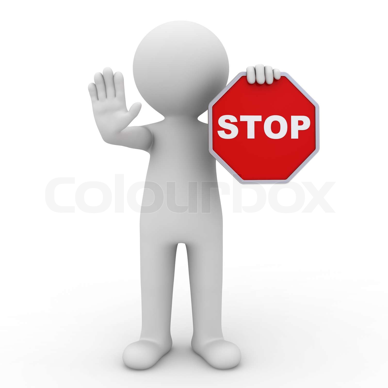 3d man making stop sign | Stock image | Colourbox