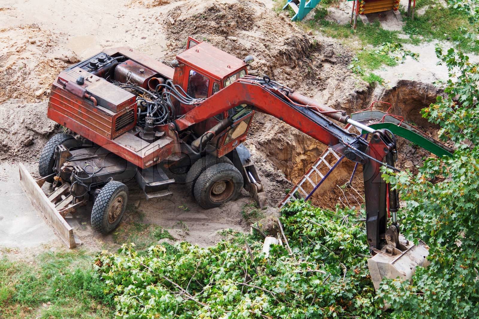 Old excavator | Stock image | Colourbox
