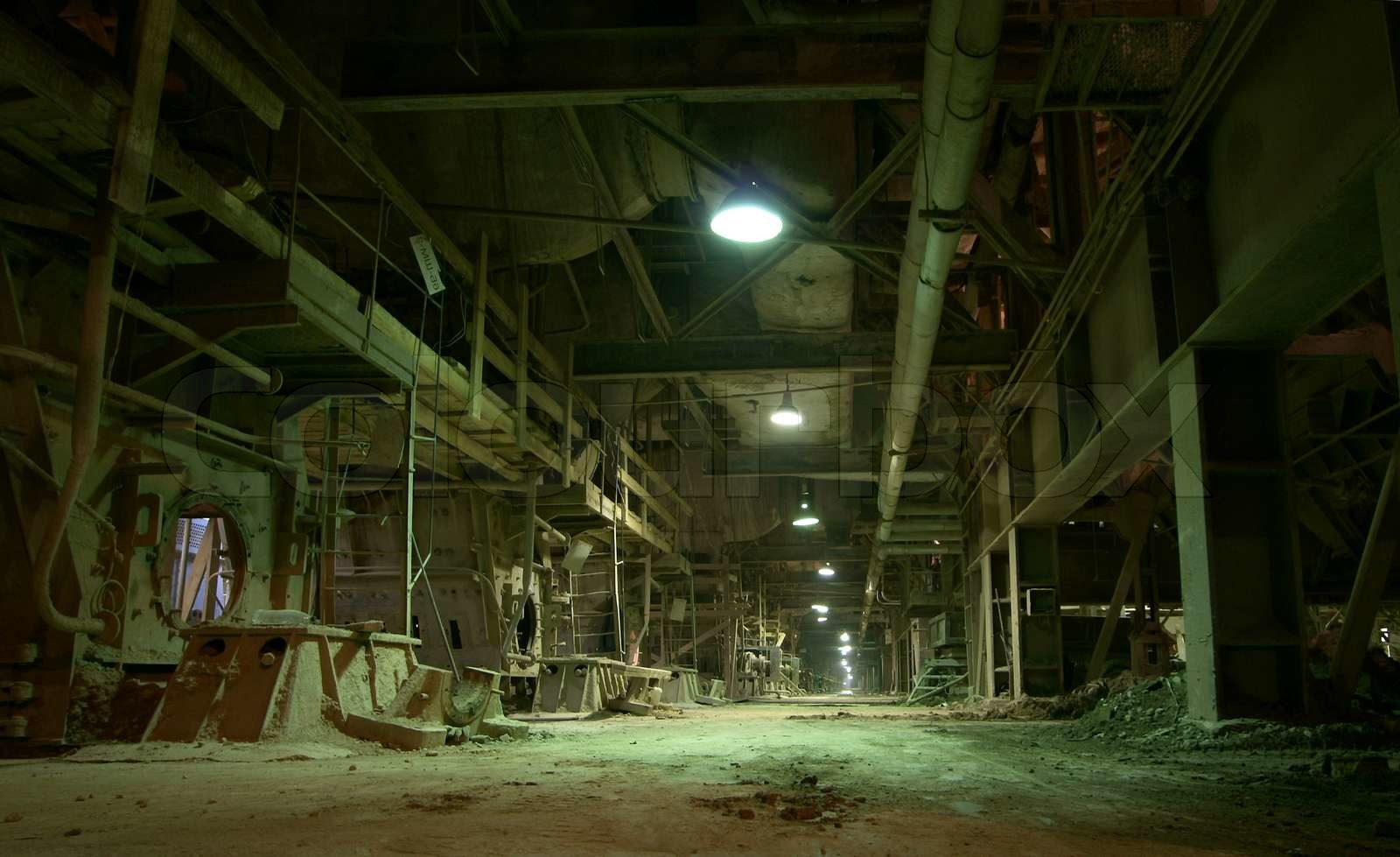 old creepy dark decaying dirty factory | Stock image | Colourbox