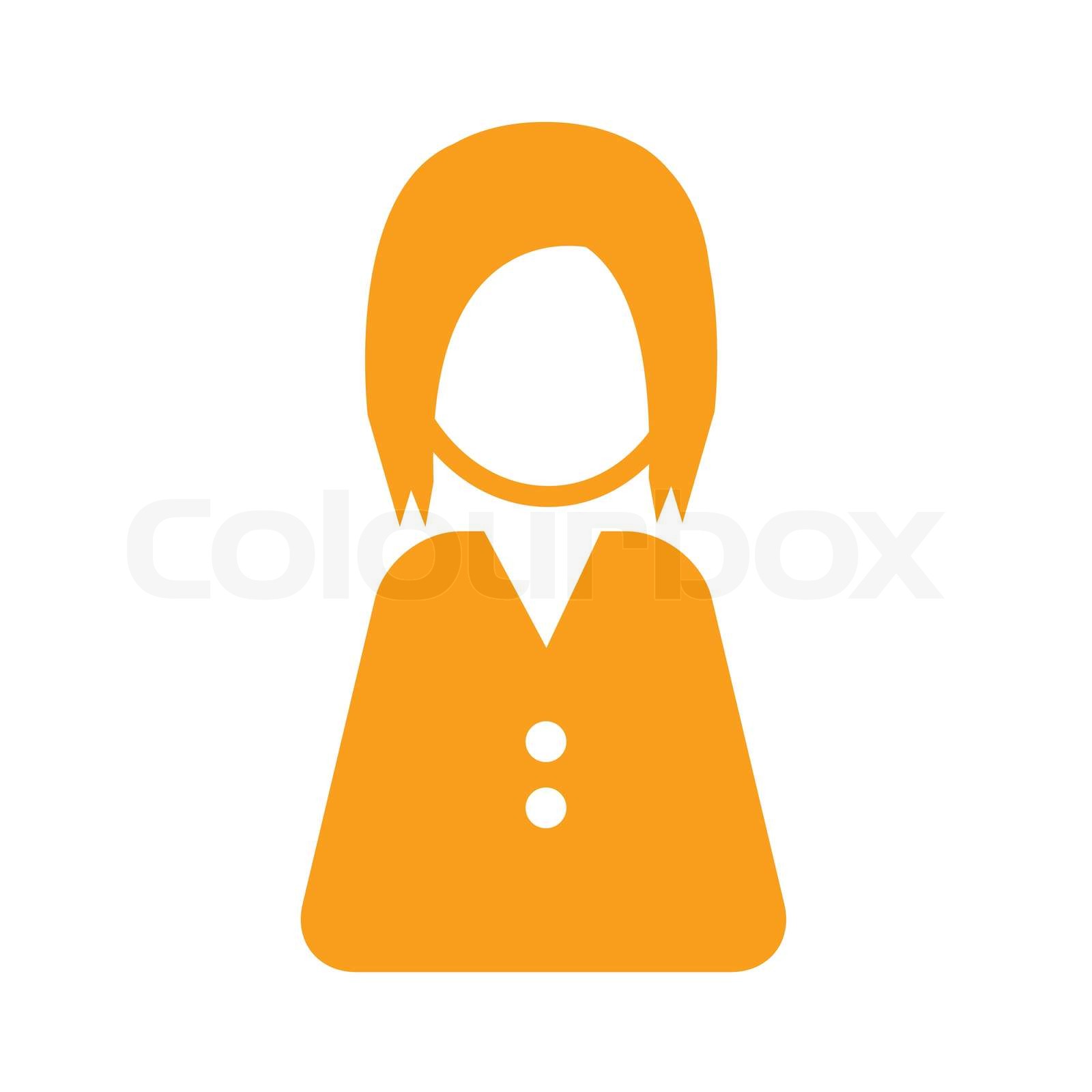 Kvinde ikon i orange | Stock vektor | Colourbox