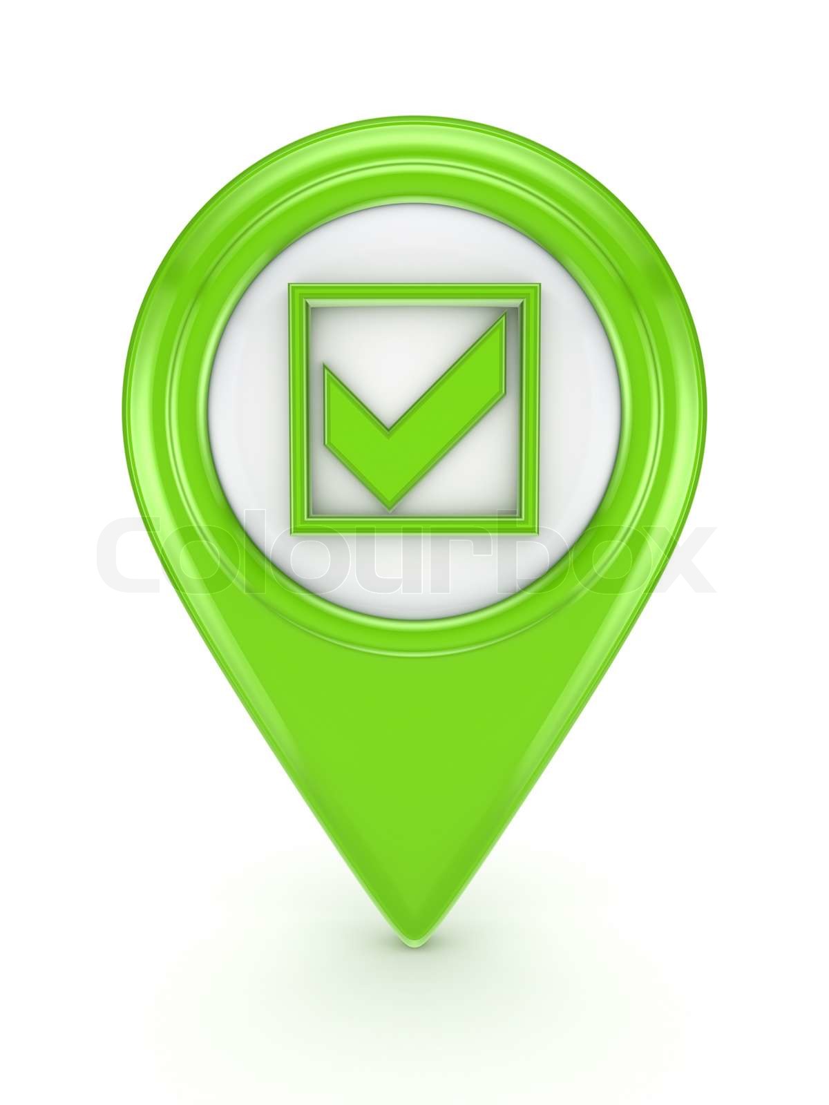 Grønne ikon med et flueben symbol | Stock foto | Colourbox