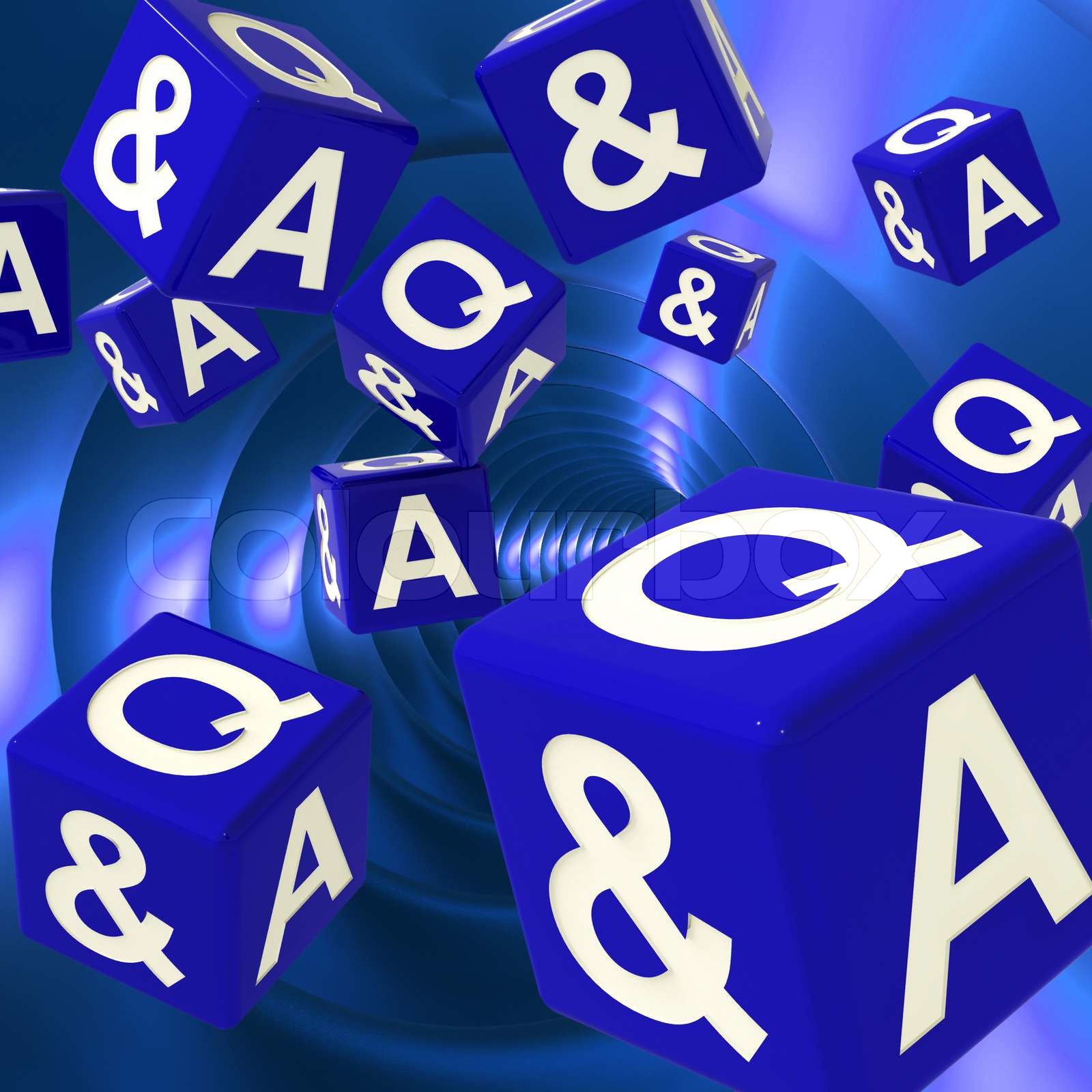 QandA Dice Background Shows Assistance | Stock image | Colourbox