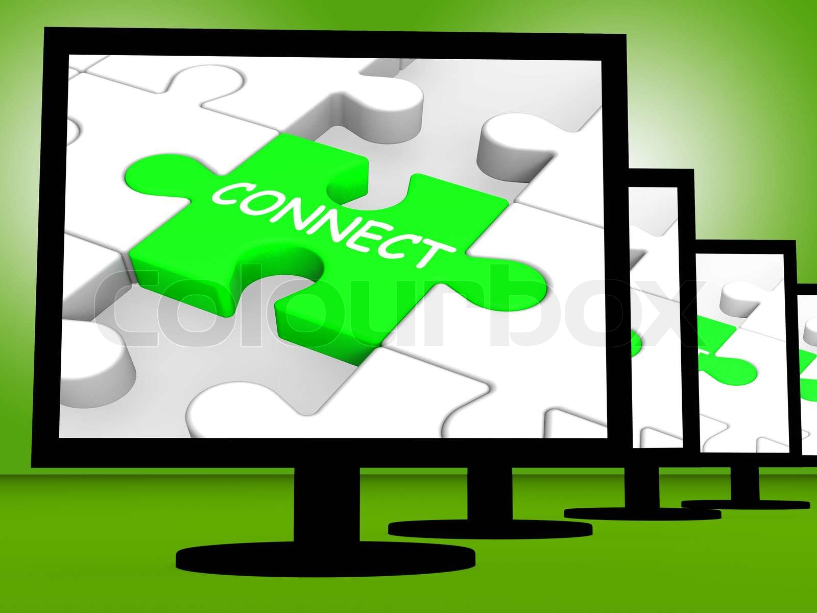 Connect On Monitors Showing Internet Network | Stock image | Colourbox