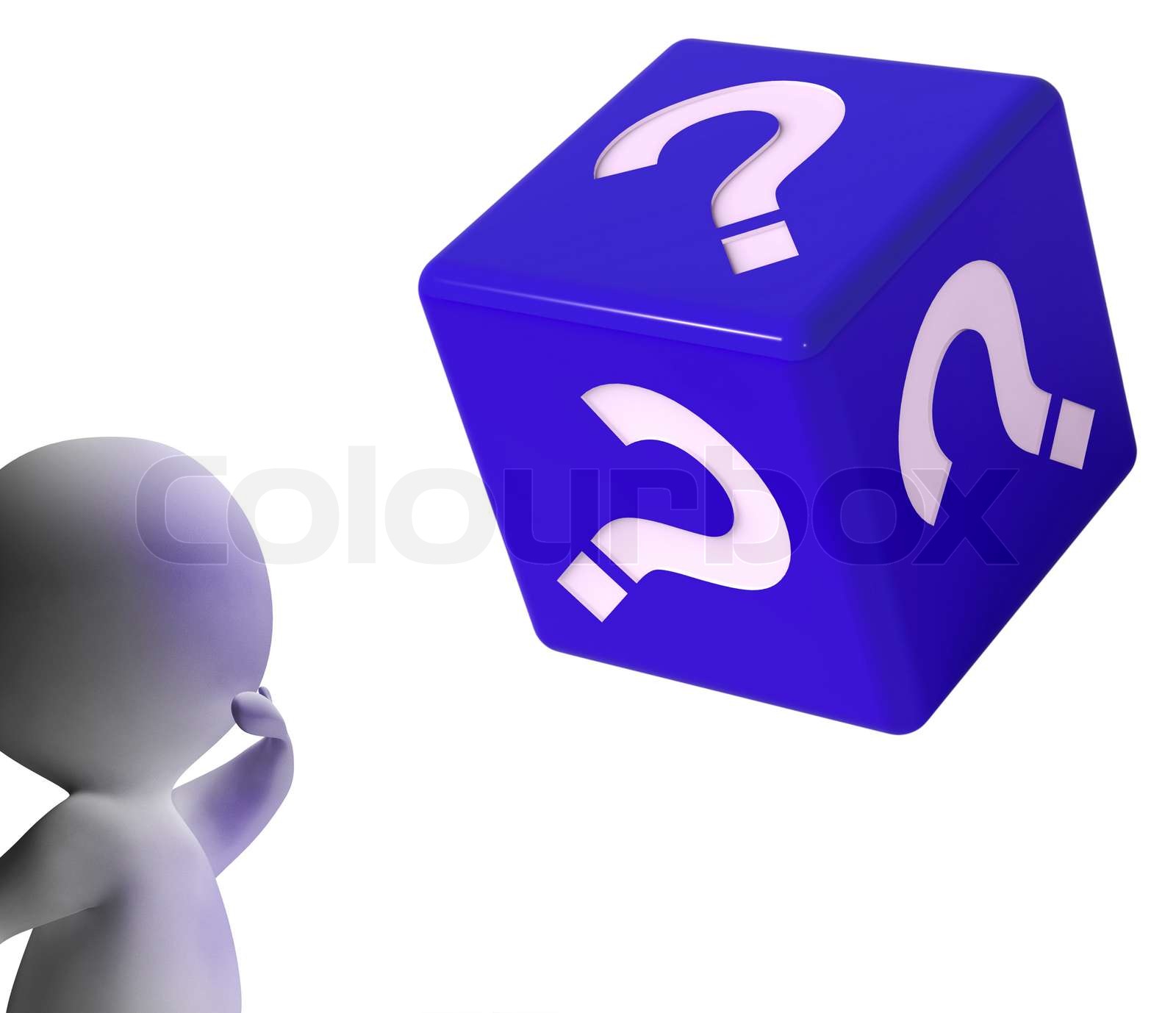 Question Mark Dice Zeigt Symbol Für Informationen | Stock Bild | Colourbox