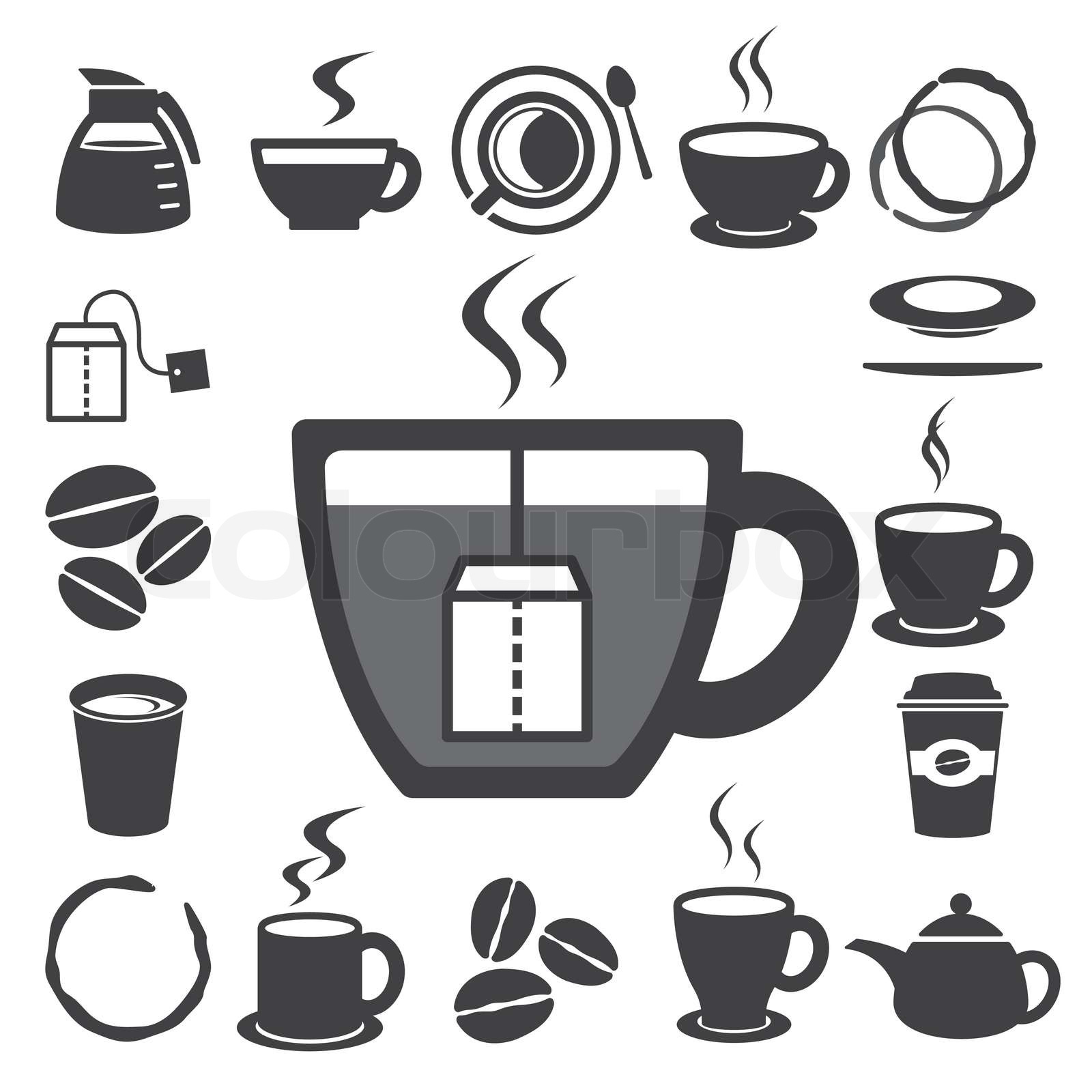 Kaffeetasse und Teetasse icon setIllustration | Stock-Vektor | Colourbox